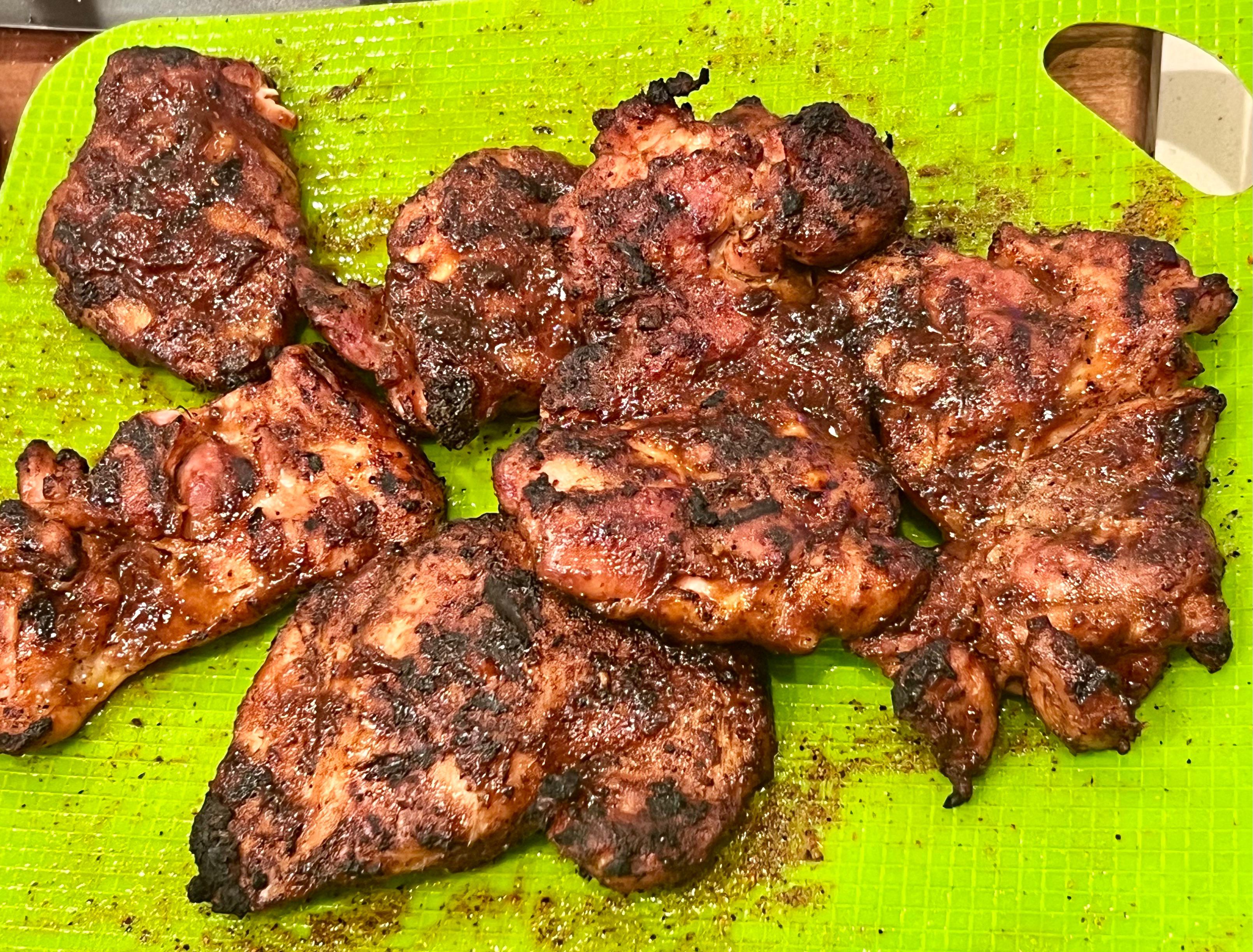 How do you rate my char grilled BBQ chicken thighs? - Dining and Cooking