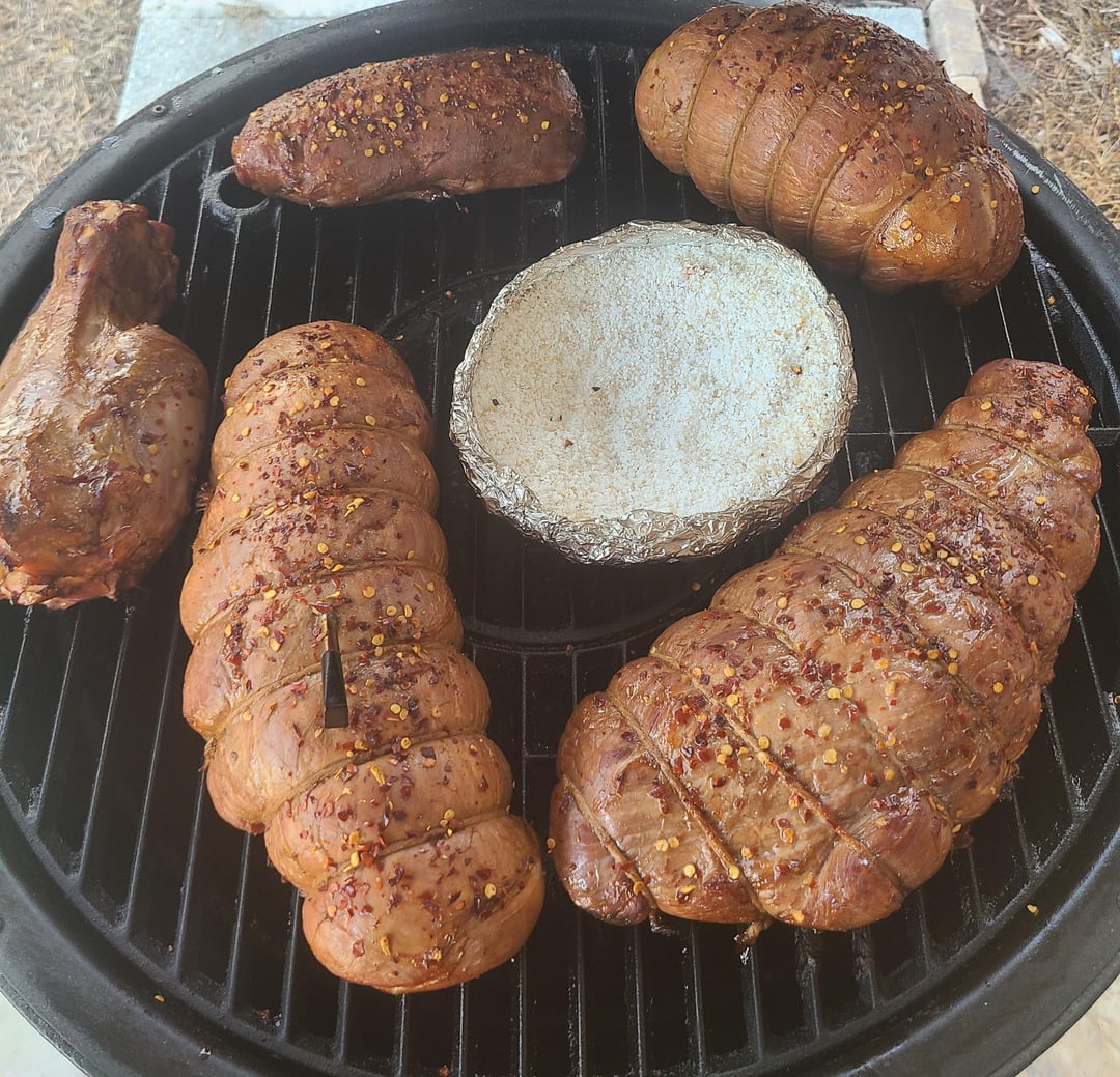 Boned out a whole fresh ham. Chicharron's, cured ham subprimals, and a ...