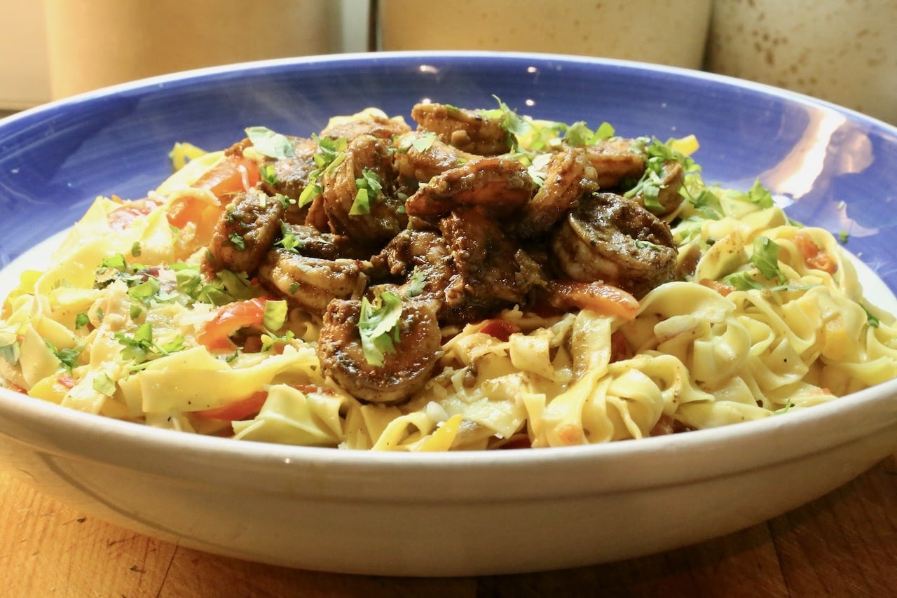 Rasta Pasta Recipe Featuring Flavourful Jamaican Jerk Shrimp - Dining ...
