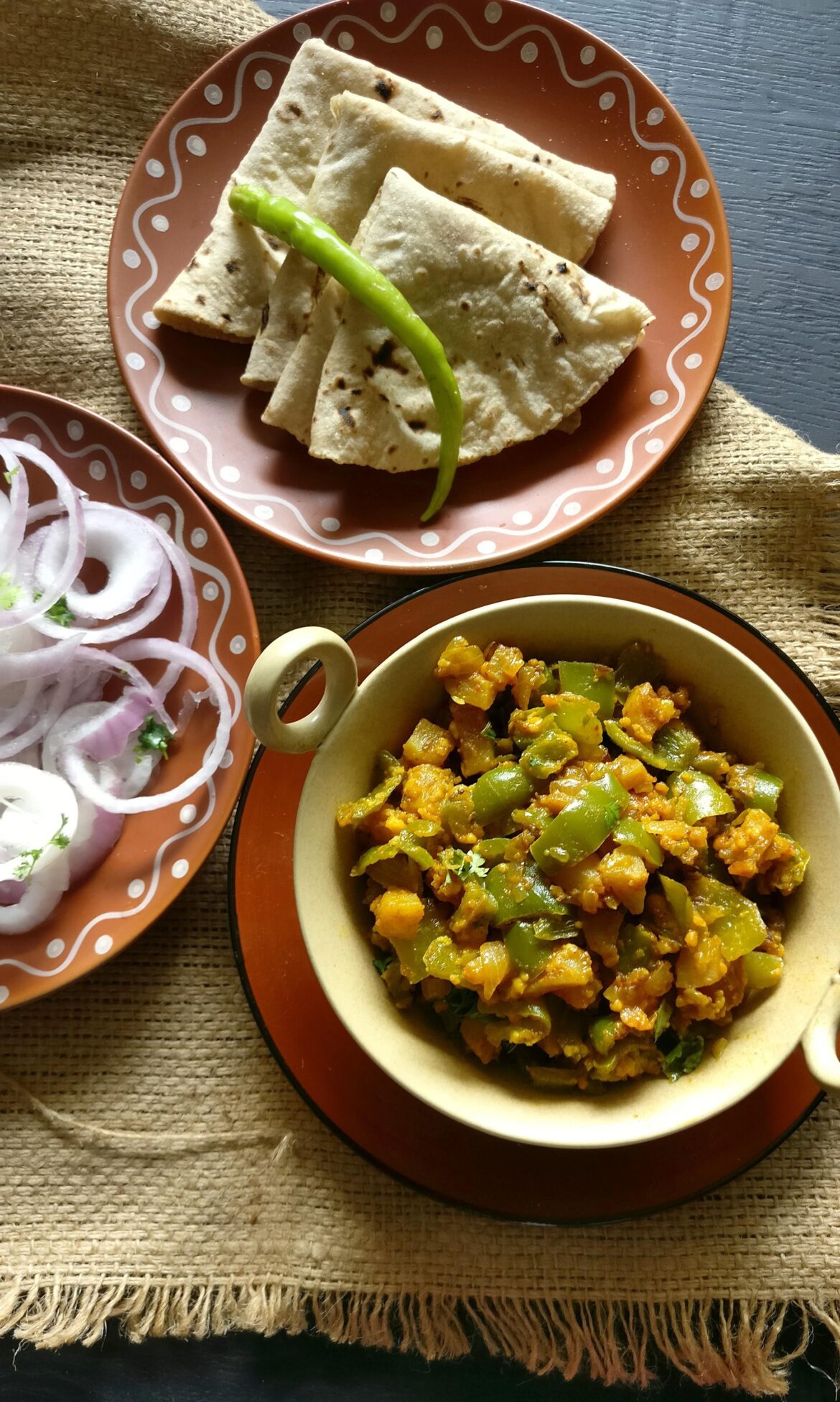 Vegan + GF Capsicum and Potato stir fry | Besan wali Shimla mirch Aloo ...
