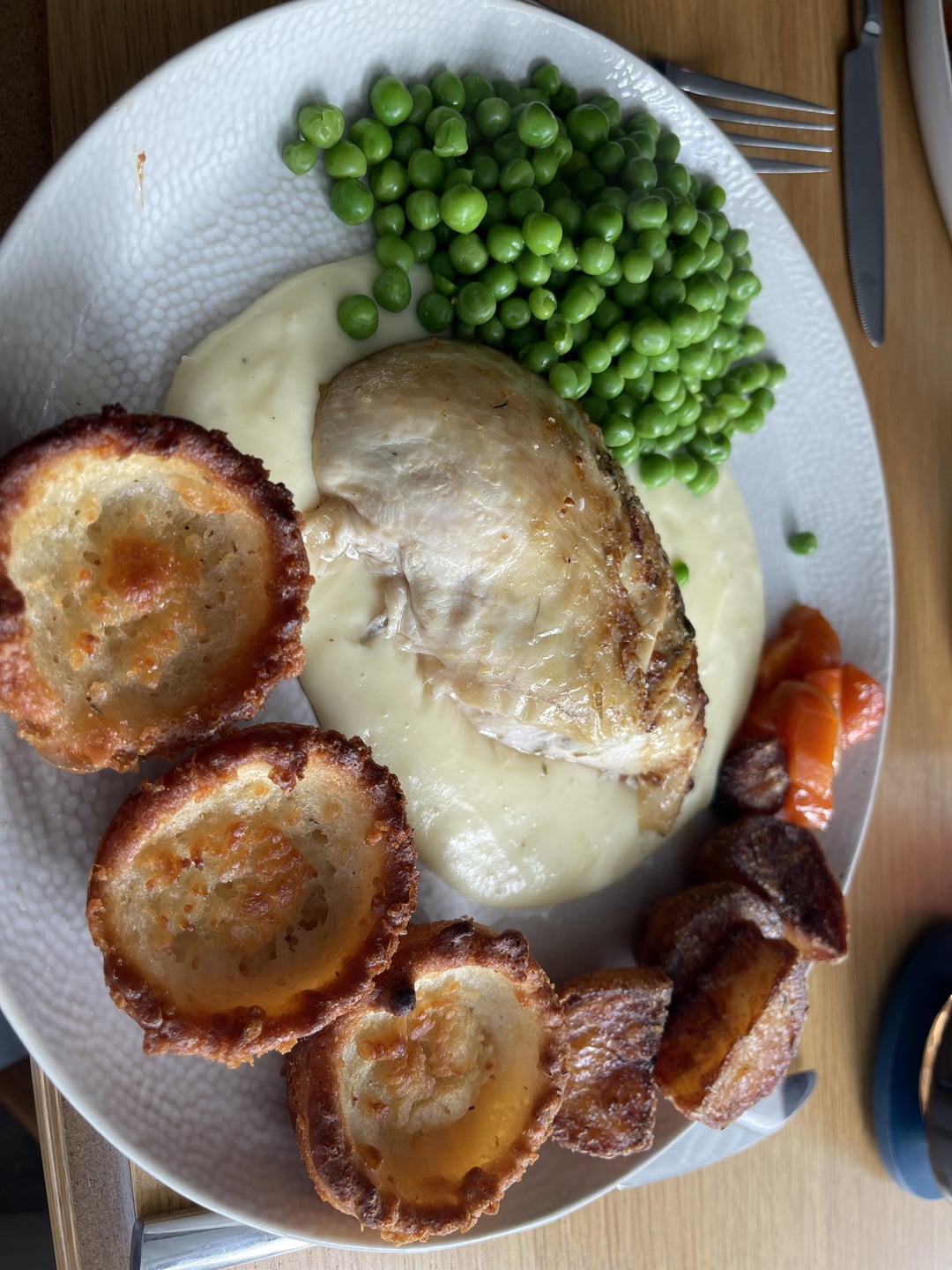 Sunday roast. Dutch oven, butter based chicken. Buttermilk yorkies ...