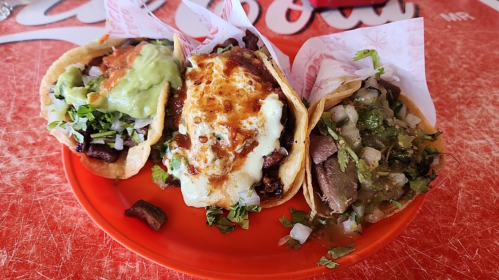 Taco Machin, lengua adobada y carne asada, Bonita CA - Dining and Cooking