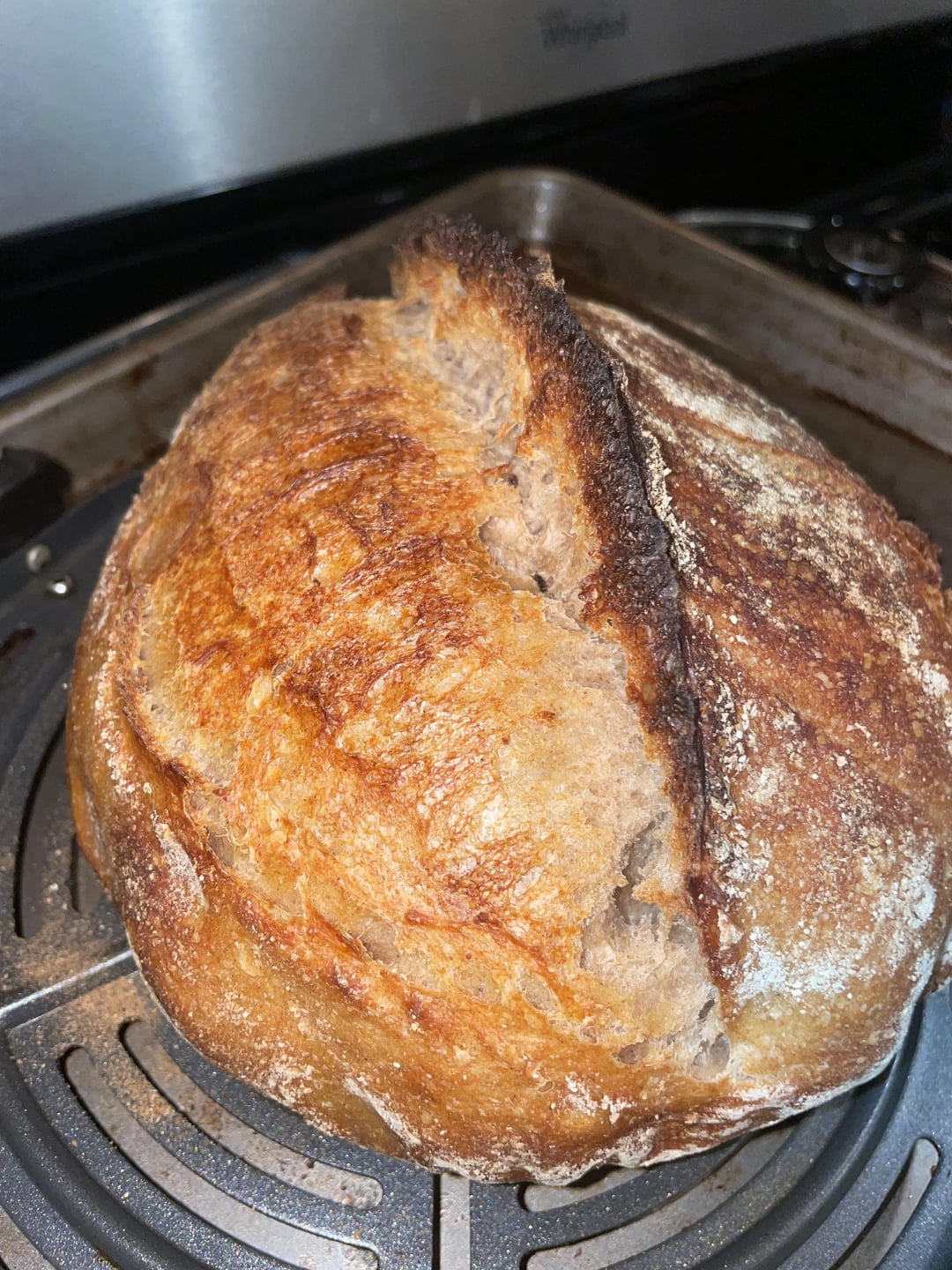 What do you all think of this loaf? Probably my 4th attempt with using my banneton and shaping ...
