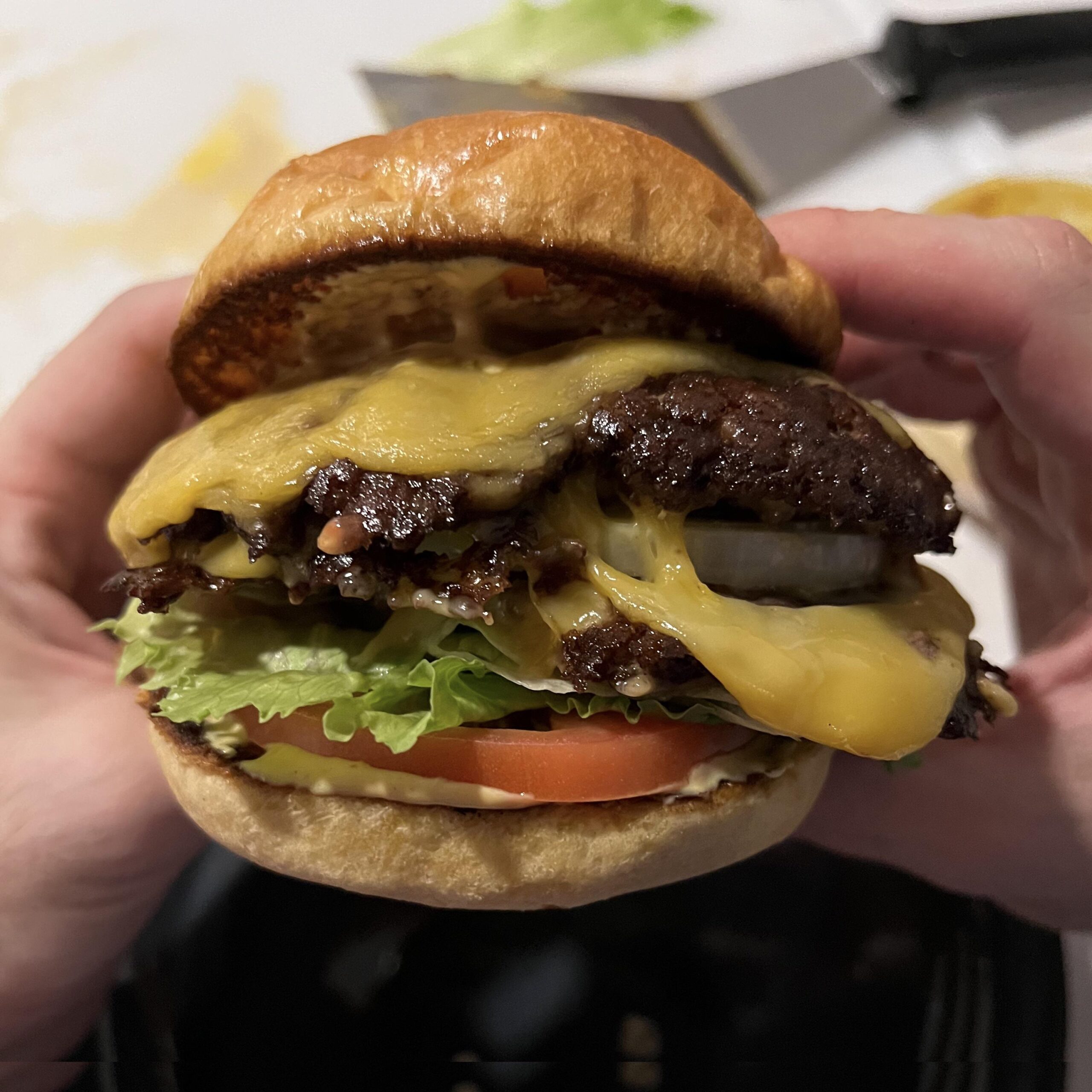 My 3x3 Smash Burger From Last Night - Dining and Cooking