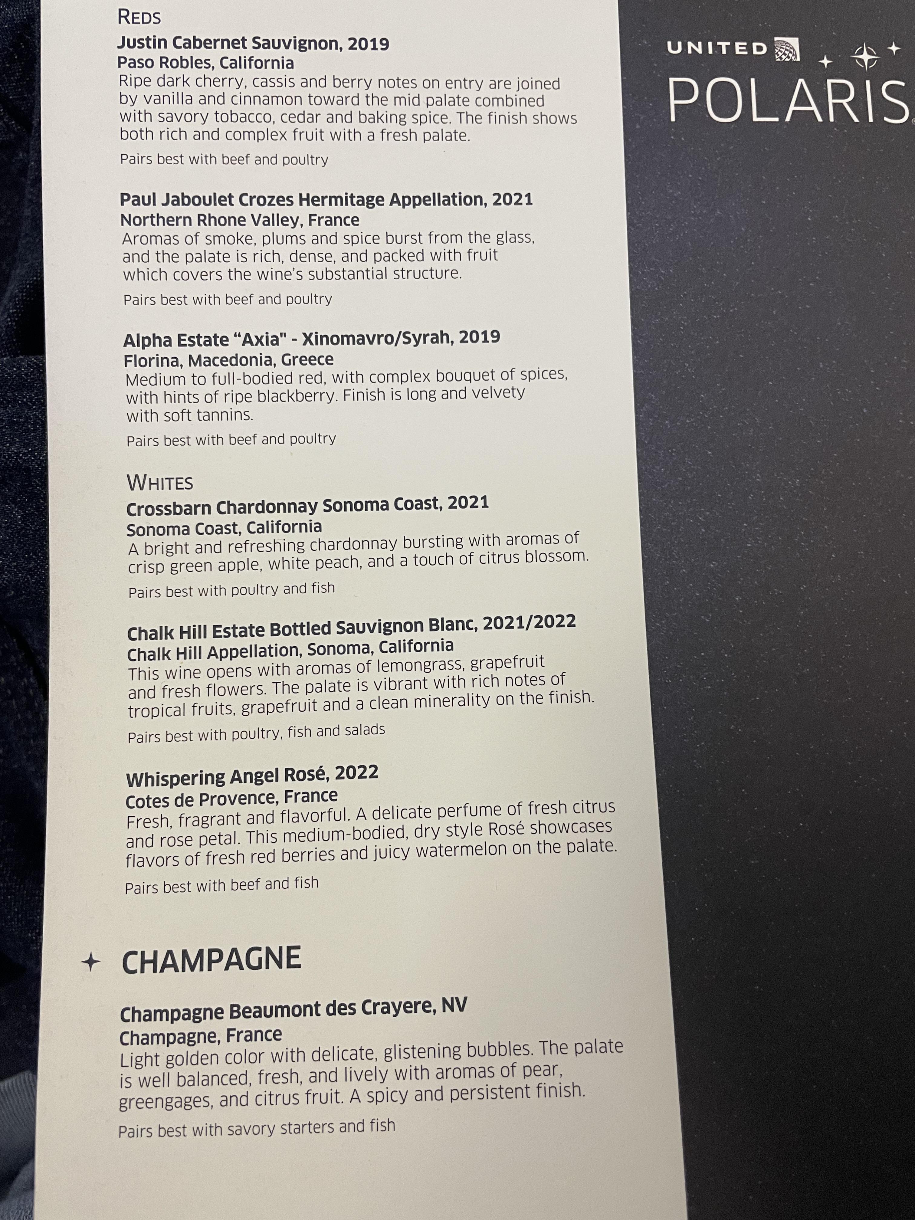 What is worth drinking from this menu on a United flight? - Dining and ...