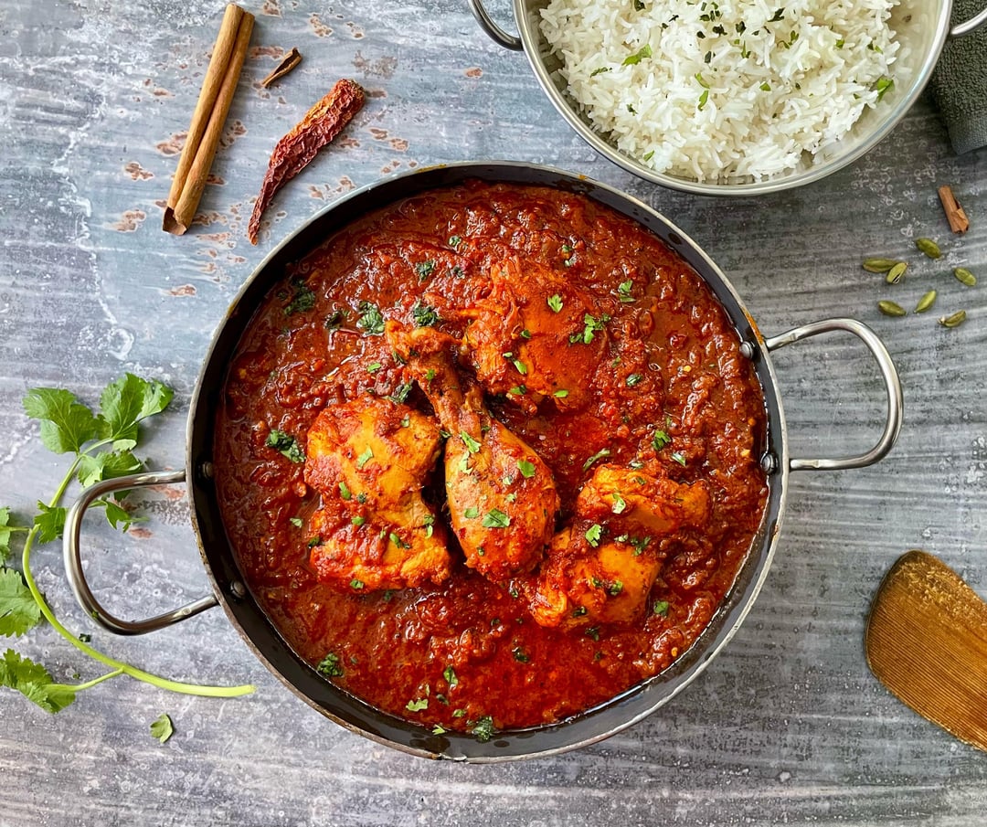 [Homemade] chicken vindaloo with basmati rice - Dining and Cooking