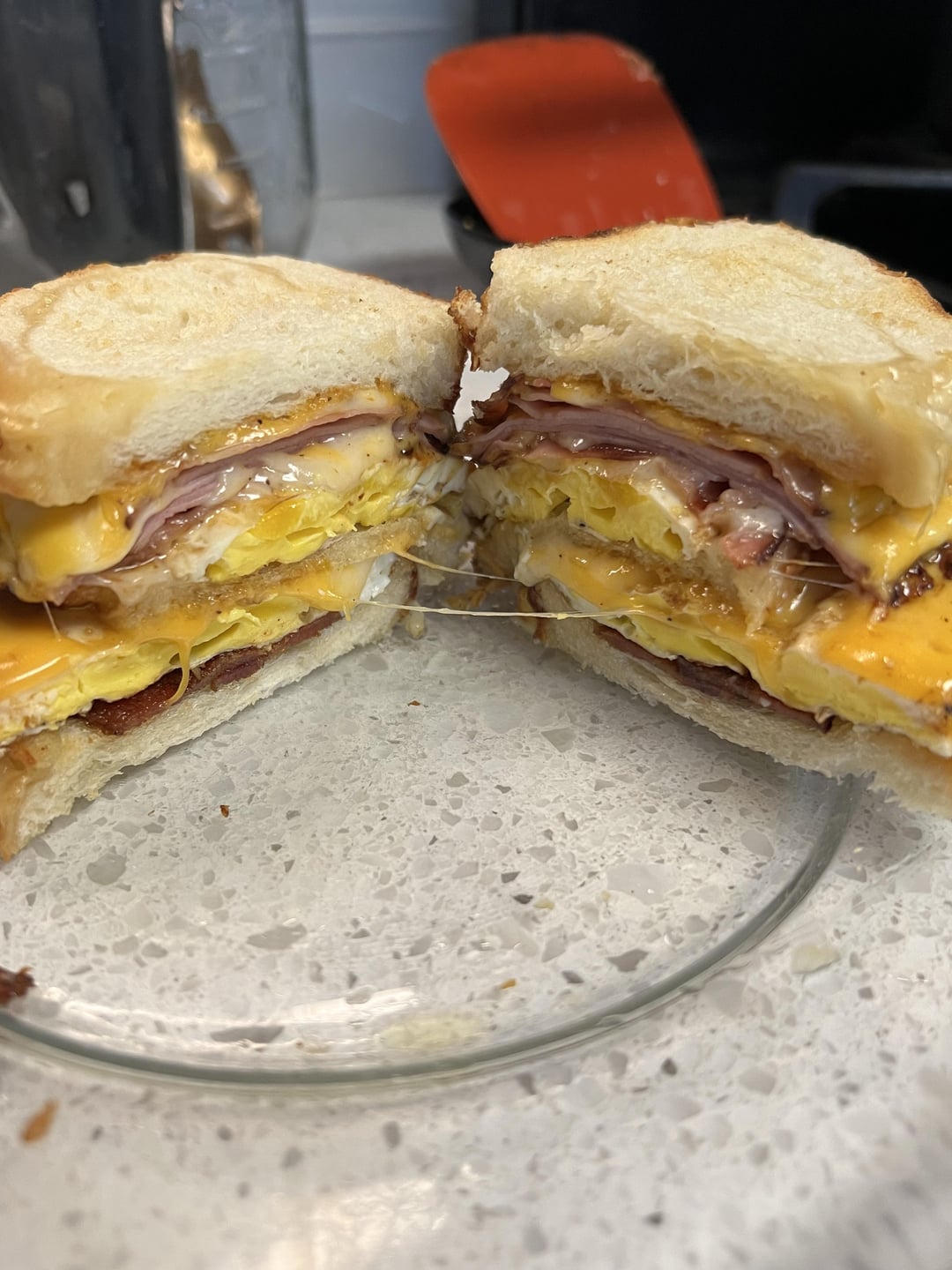 Double decker breakfast sandwich - Dining and Cooking