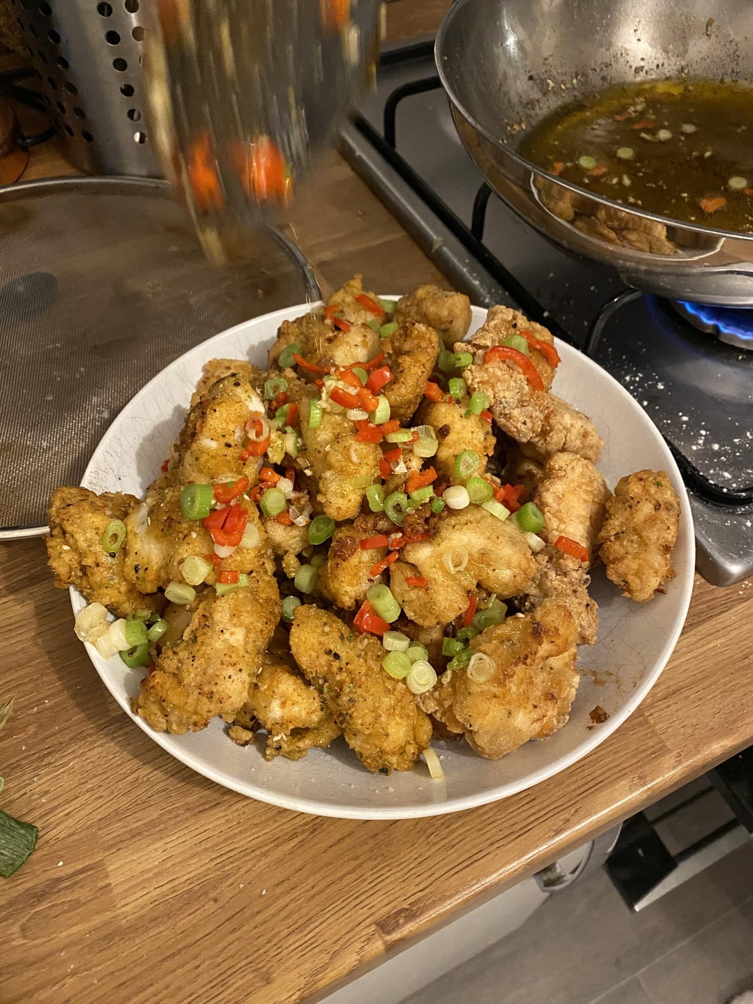 Crispy garlic and chilli chicken. Served with egg fried rice. - Dining ...