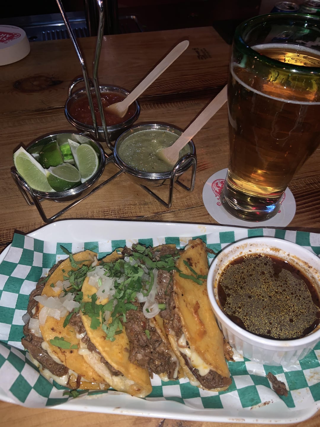 Birria and al pastor two ways (pork/shrimp). Mexitaco restaurant in ...