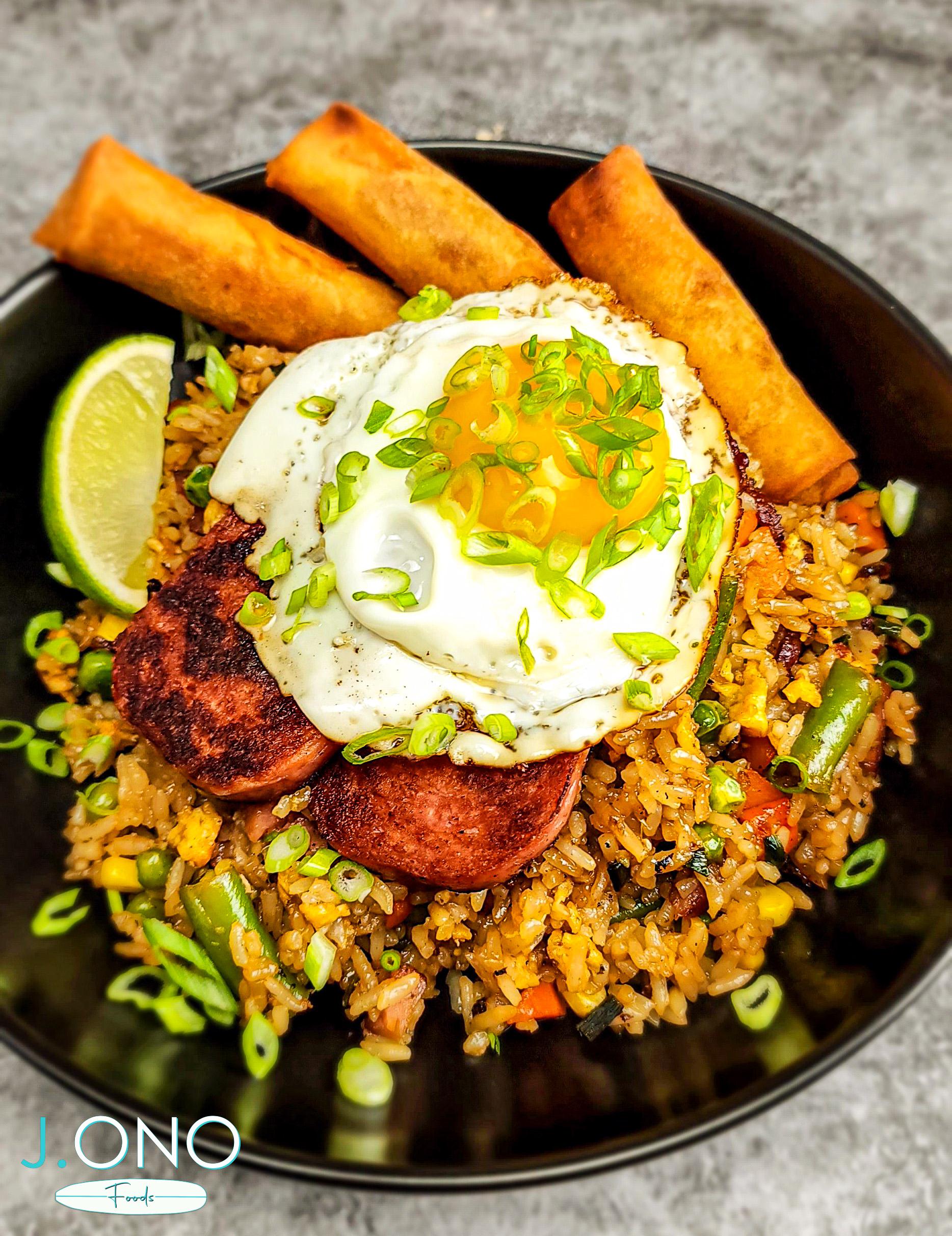 Spam Fried Rice, Lumpia, EGG - Dining and Cooking