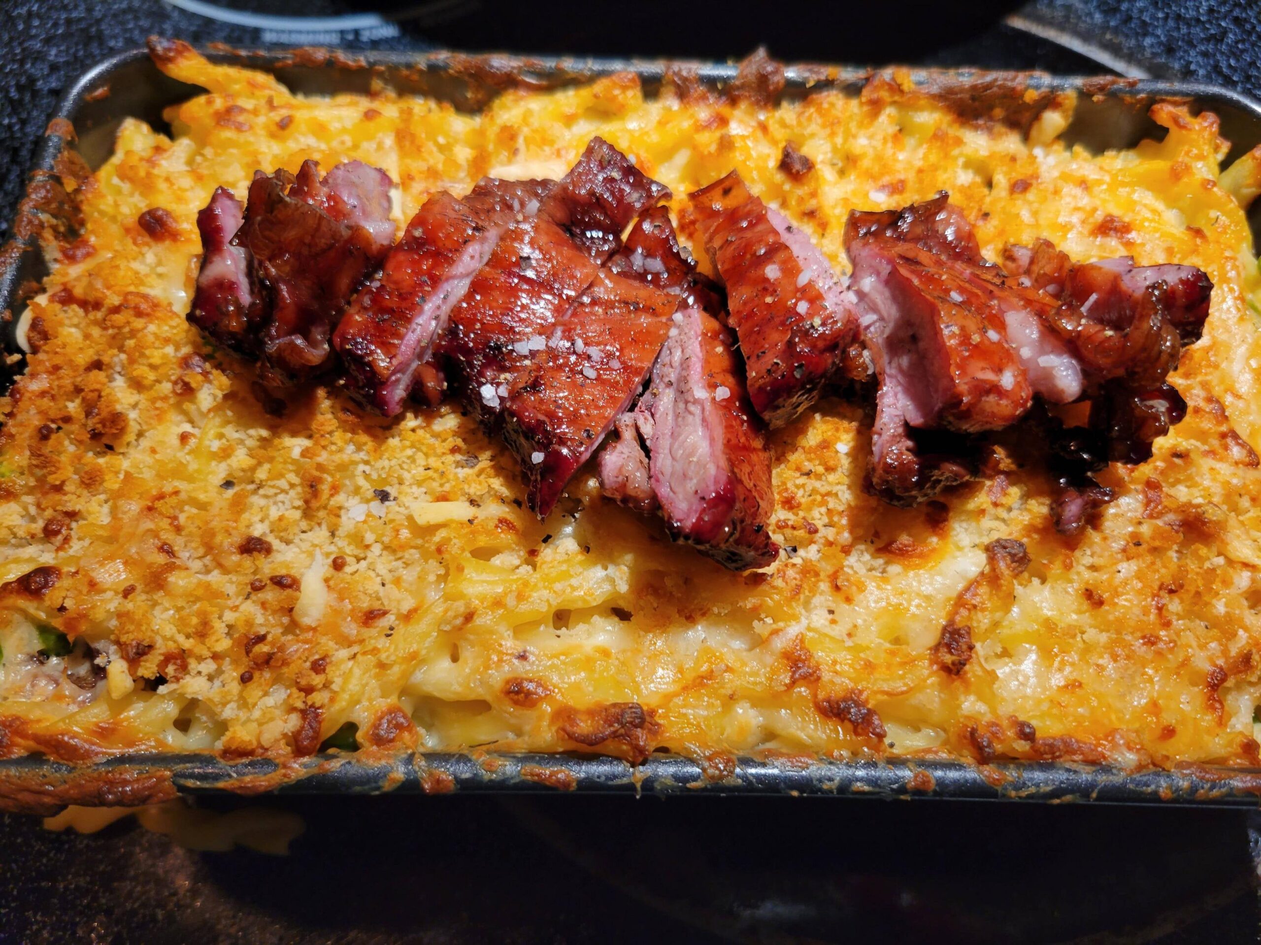 Glazed Pork Mac' n cheese - Dining and Cooking