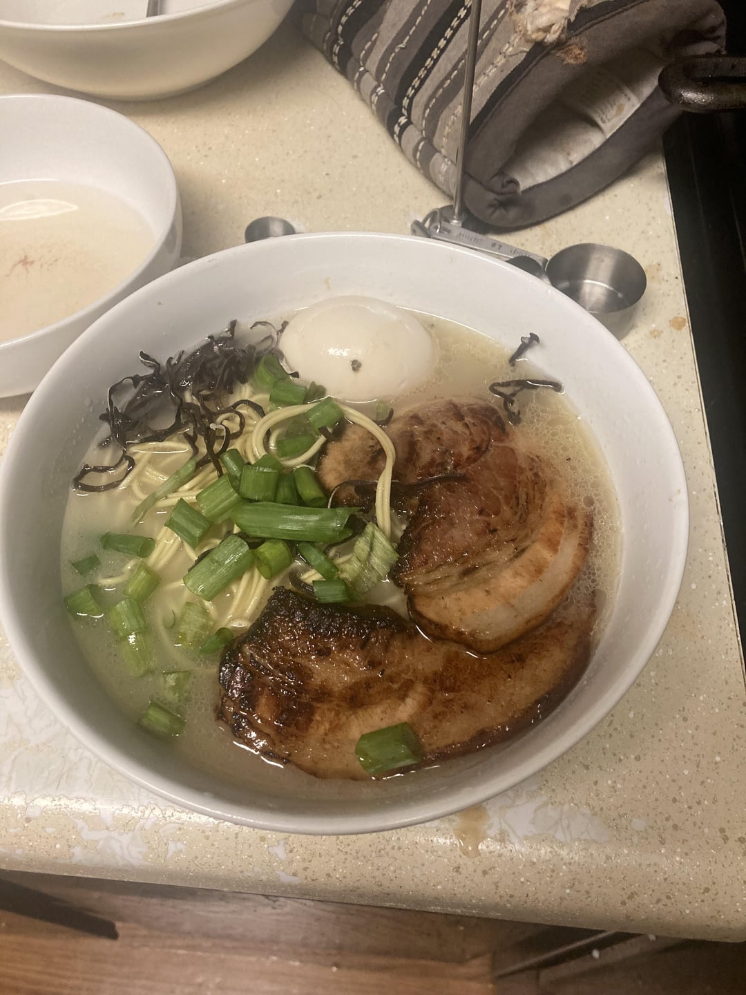 Day 2 of making a Shio Gyokai Style Tonkotsu (my first ever ramen I made) - Dining and Cooking