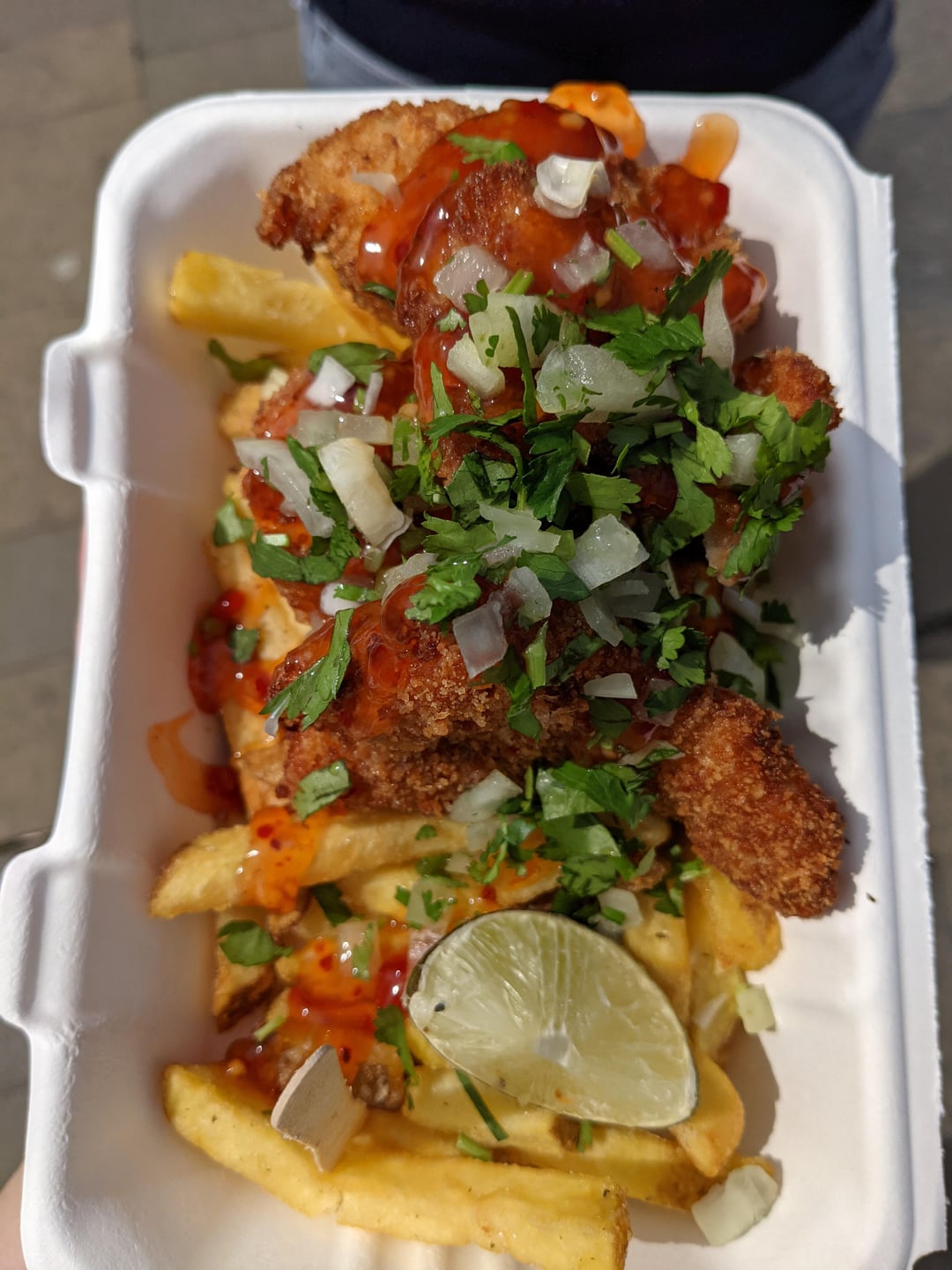 Buttermilk cod fingers and soft shell crab burger, Da Fish Ting, London ...