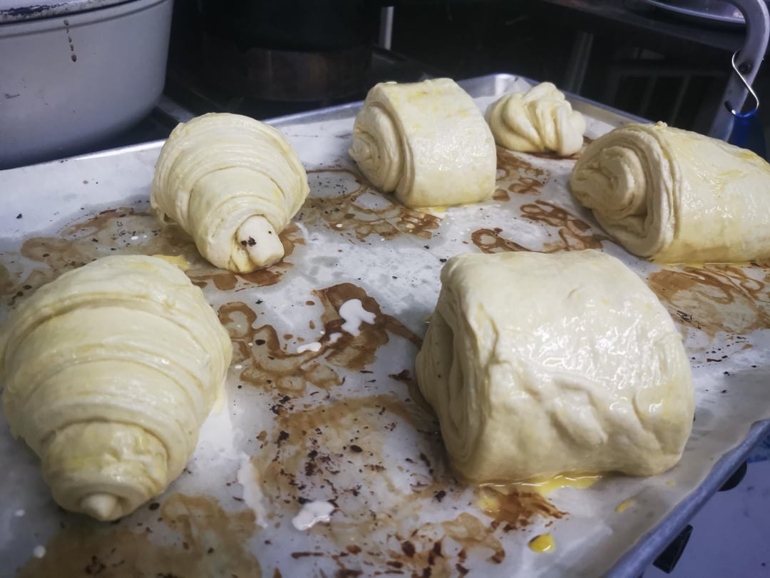 My first hand rolled croissant. They're just about the ugliest ...