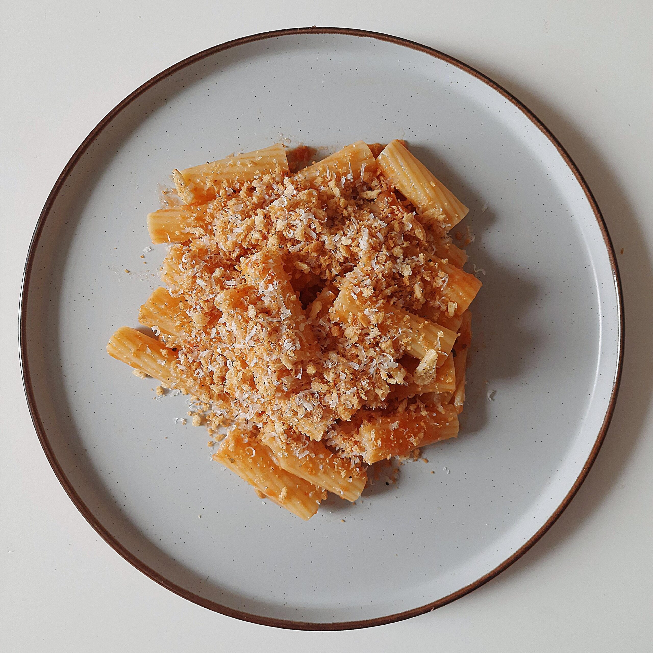 Rigatoni with fish sauce, grated tomato and bread crumbs - Dining and ...