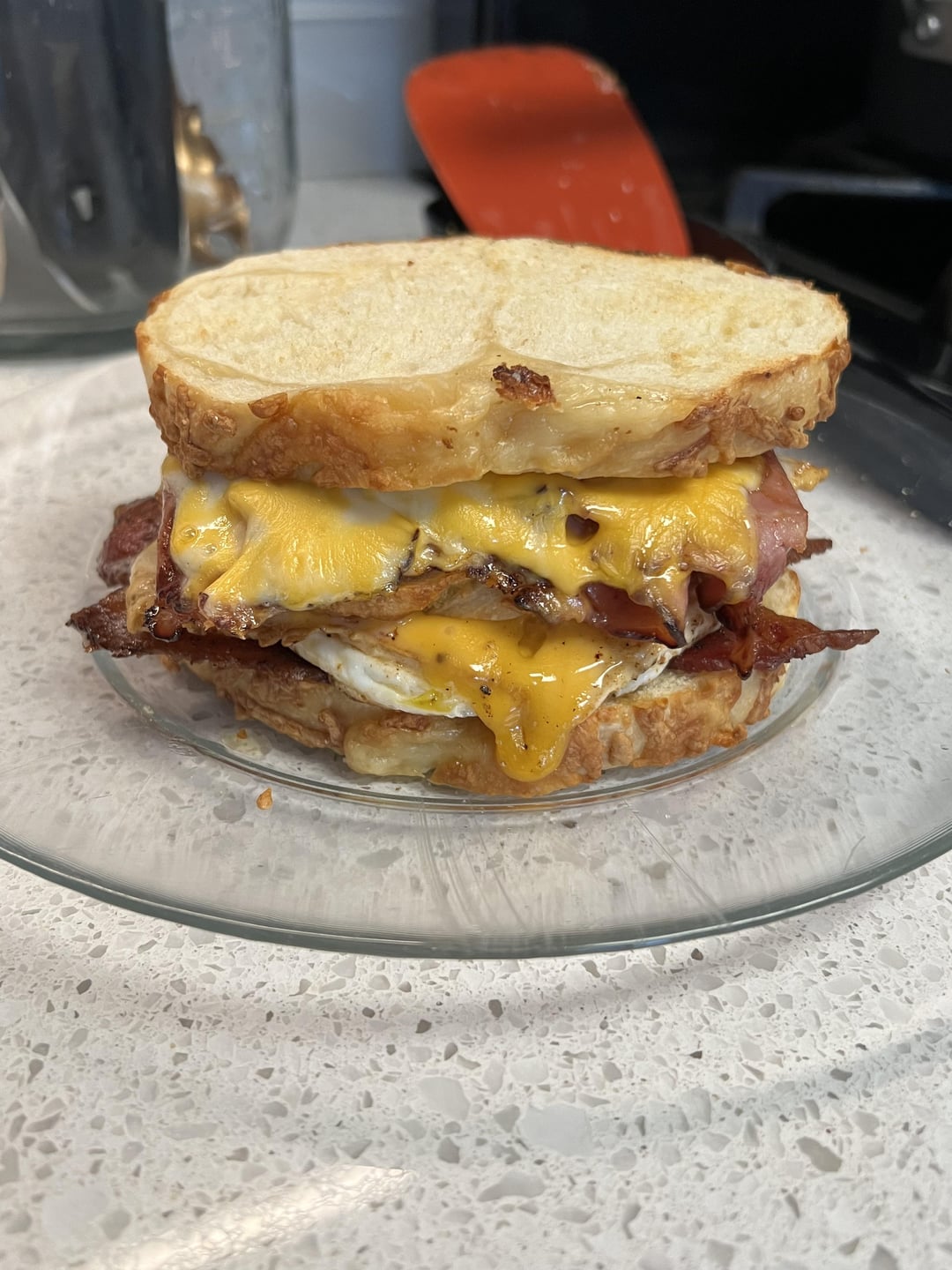 Double decker breakfast sandwich - Dining and Cooking