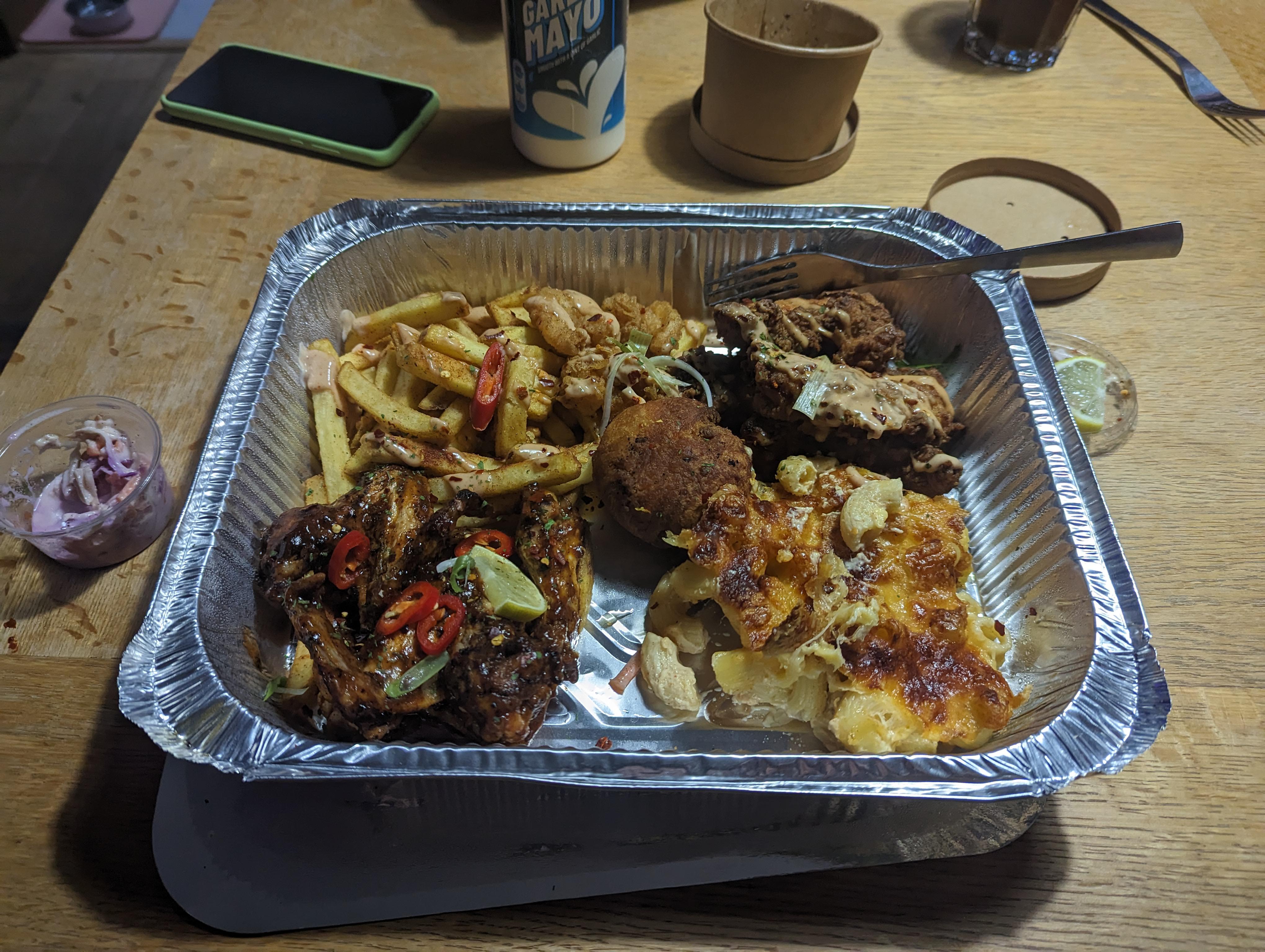 The Bolo box from our local Jamaican take away in Rhyl. It's addictive ...