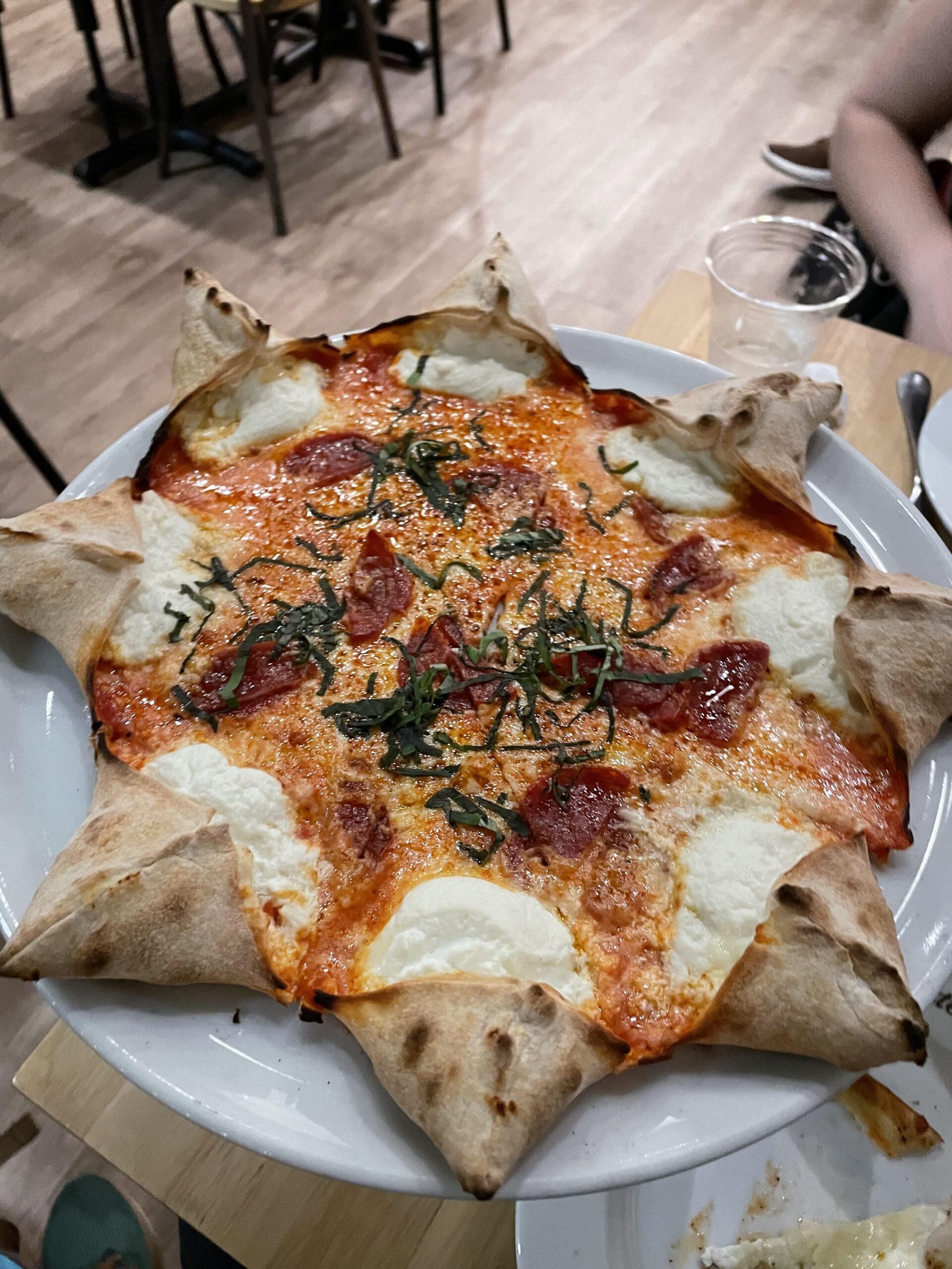 Cross post from r/food of this pizza I ate with a ricotta stuffed crust ...