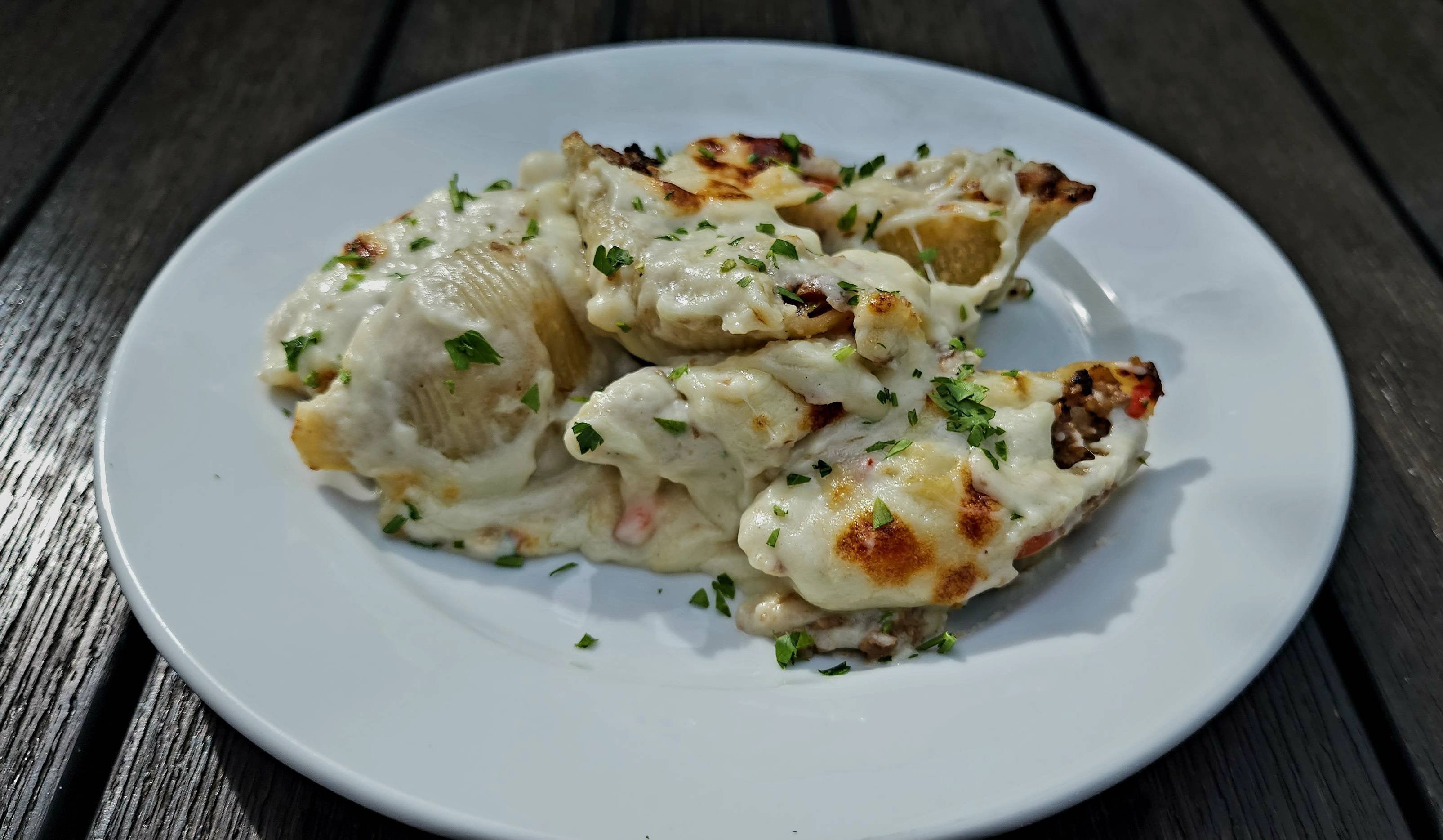 Staff meal Sunday! Philly cheesesteak stuffed shells! - Dining and Cooking