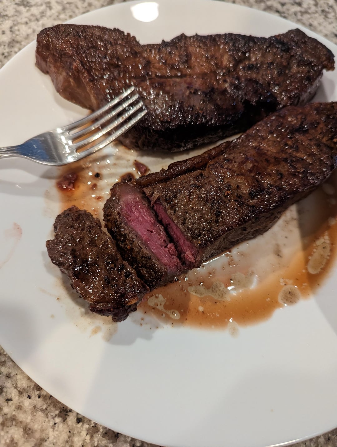 First time cooking steak, what doneness is this? Blue, rare, or medium ...