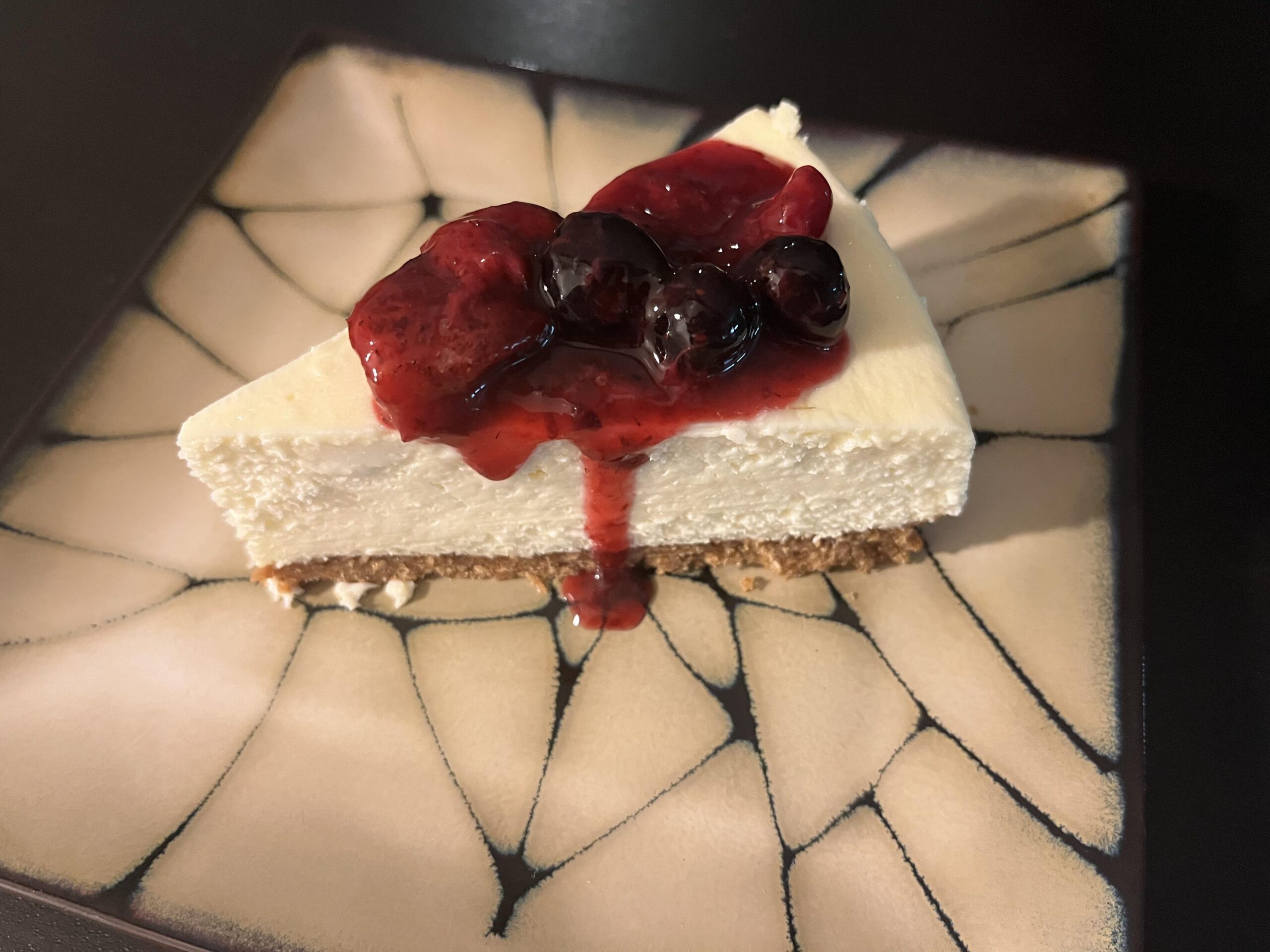 Baked my very first cheesecake with a homemade mixed berry compote. The ...