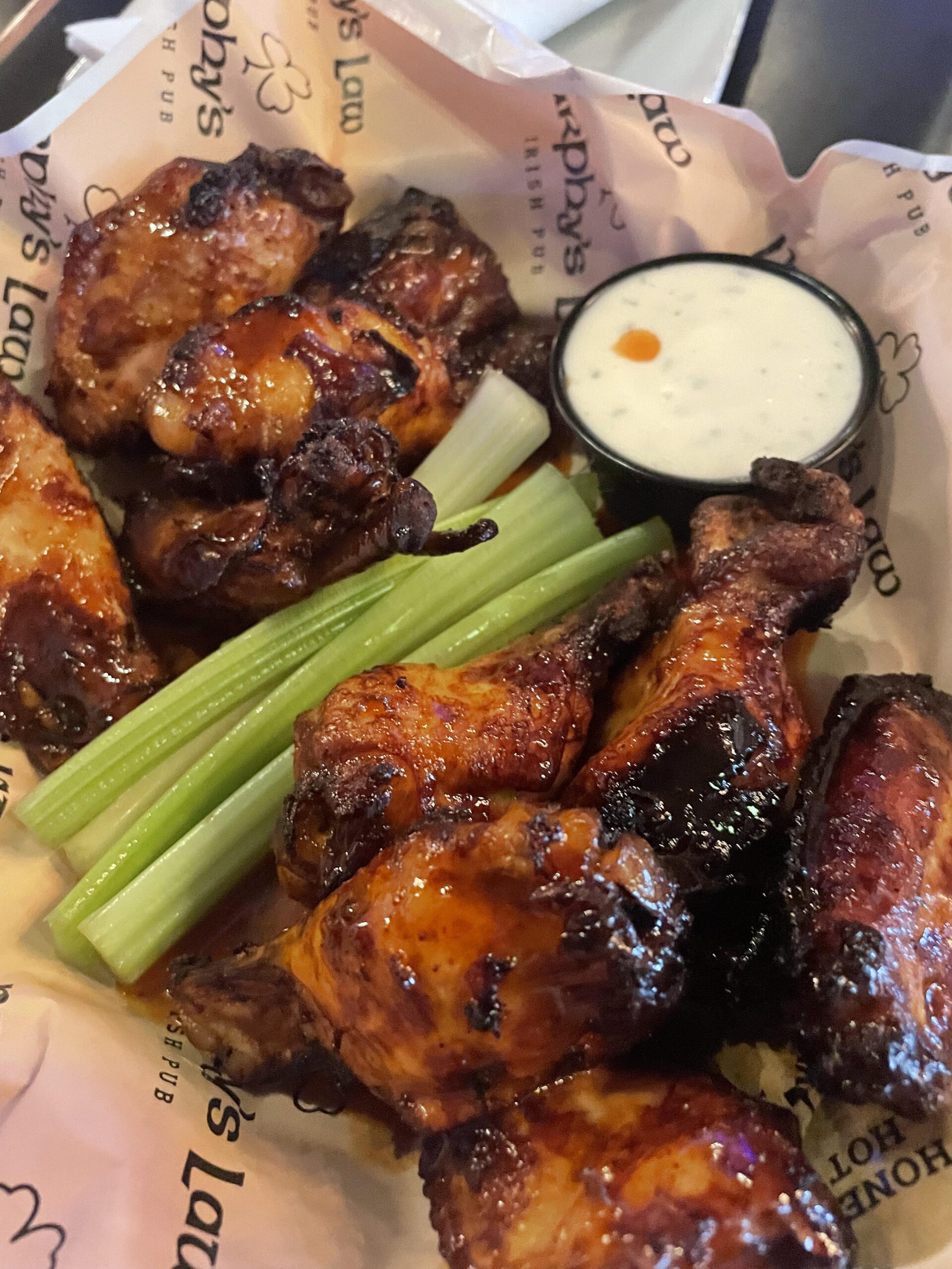 Jameson Wings w/ honey hot sauce @ Murphys Law Chandler, AZ - Dining ...
