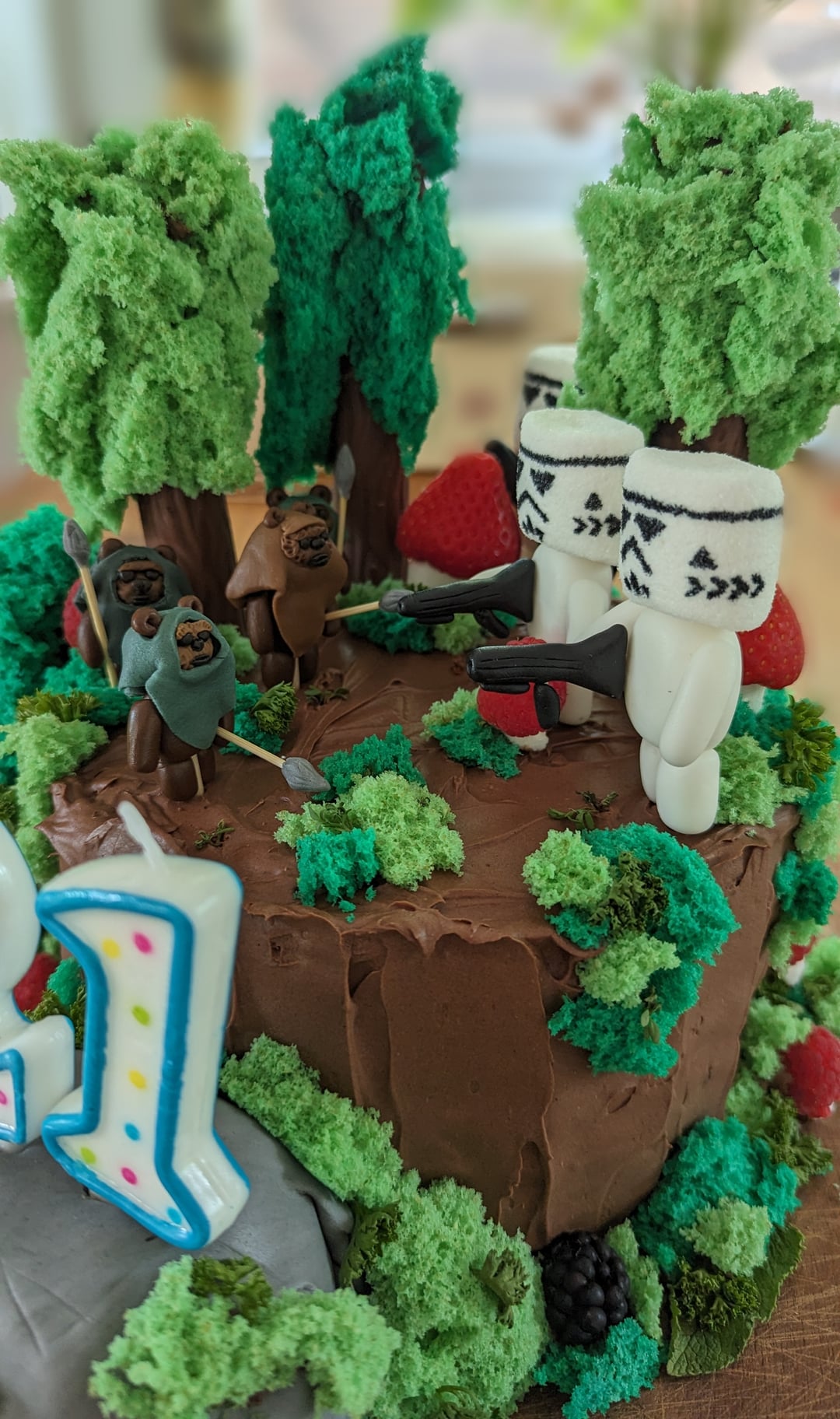 Star Wars (Endor) cake I made my bf for his birthday - Dining and Cooking