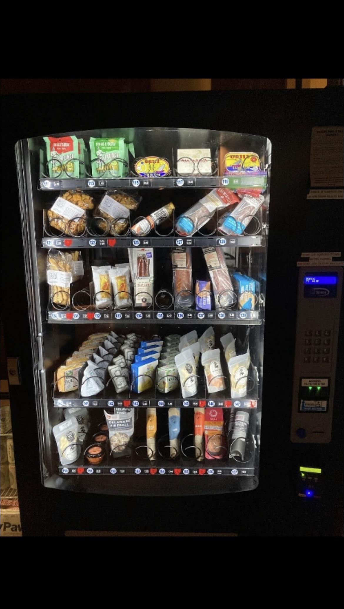 “Charcuterie vending machine” at a fancy rich people’s bar (no kitchen ...