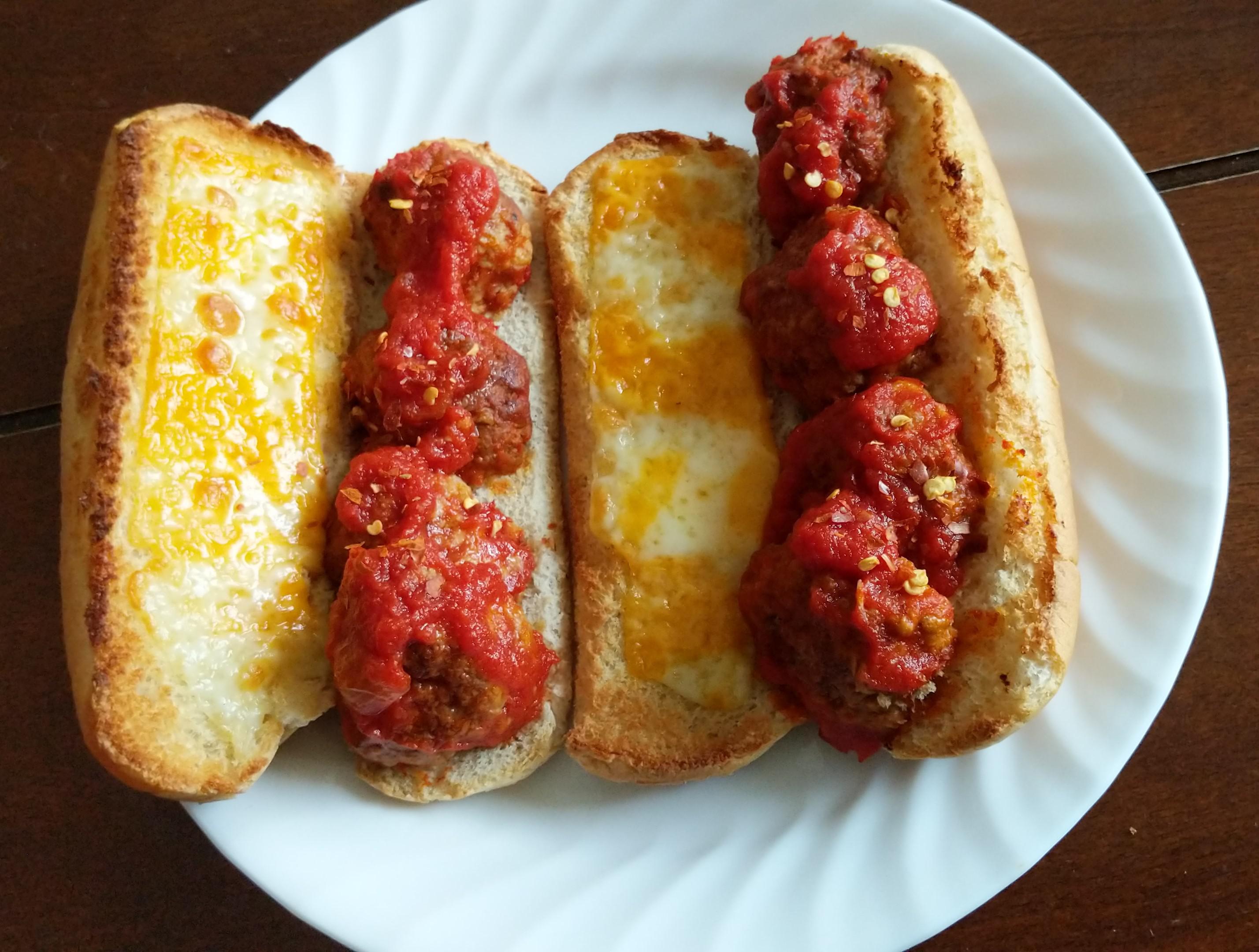 Mini meatball subs on hotdog buns. - Dining and Cooking