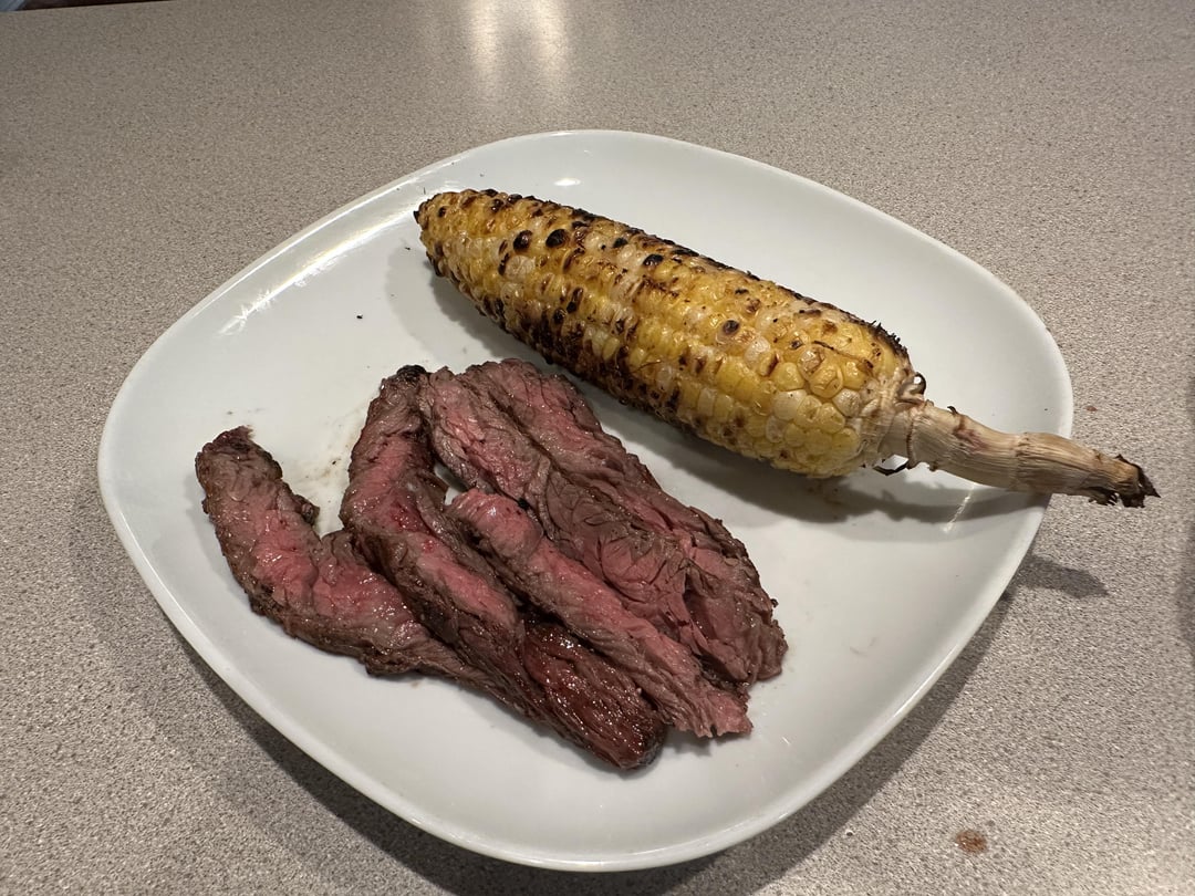 Dry Brined Chili Oiled Cracked Black Peppered Chargrilled Skirt With A Hint Of Hickory And A