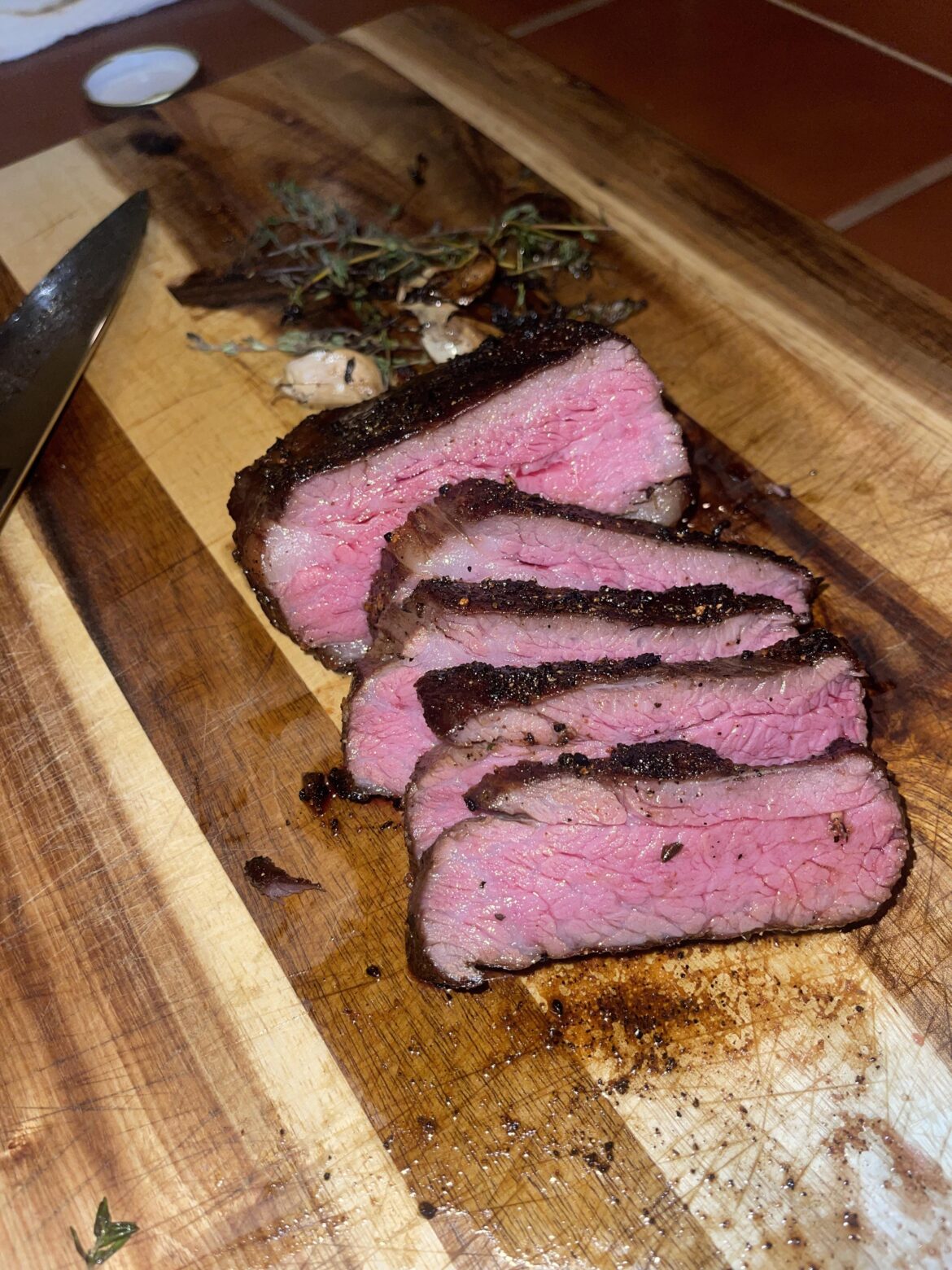 Tri tip 131 for 6 hours, seared on cast iron - Dining and Cooking