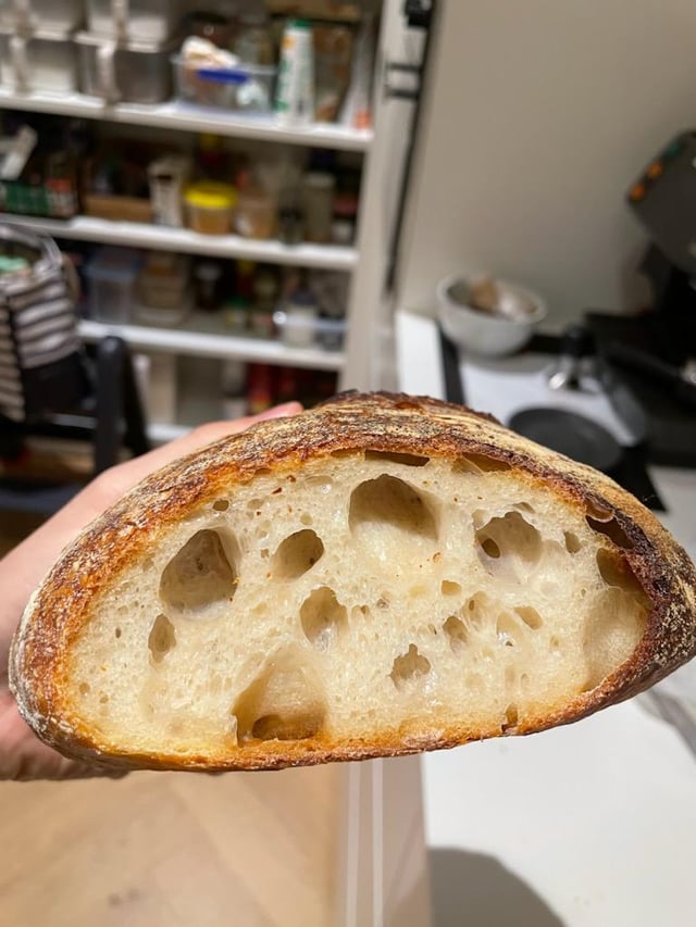 Crumb consistency. Same loaf, 3 different types of crumb throughout ...