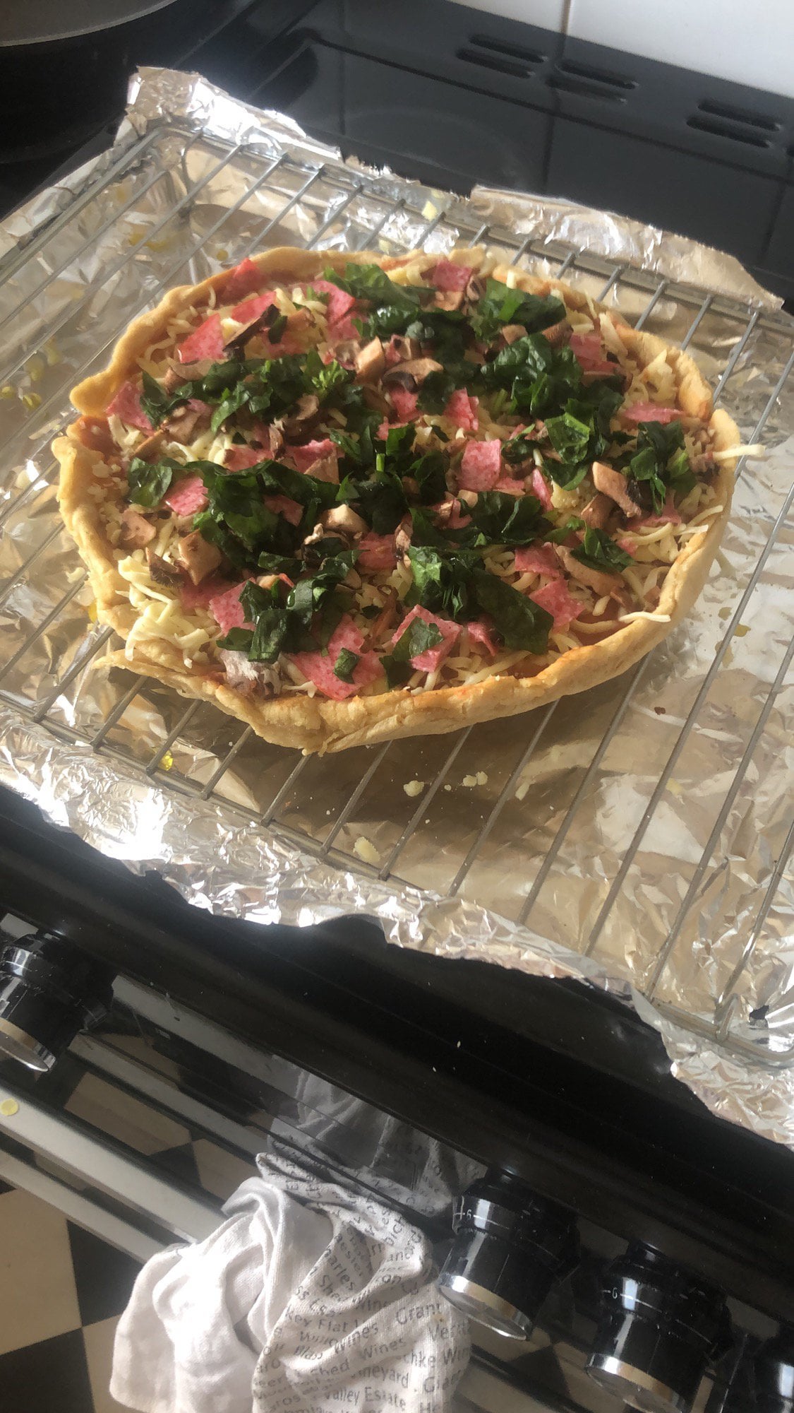 [homemade] p-p-p-pizza and chips. All made at home from scratch. Deets ...