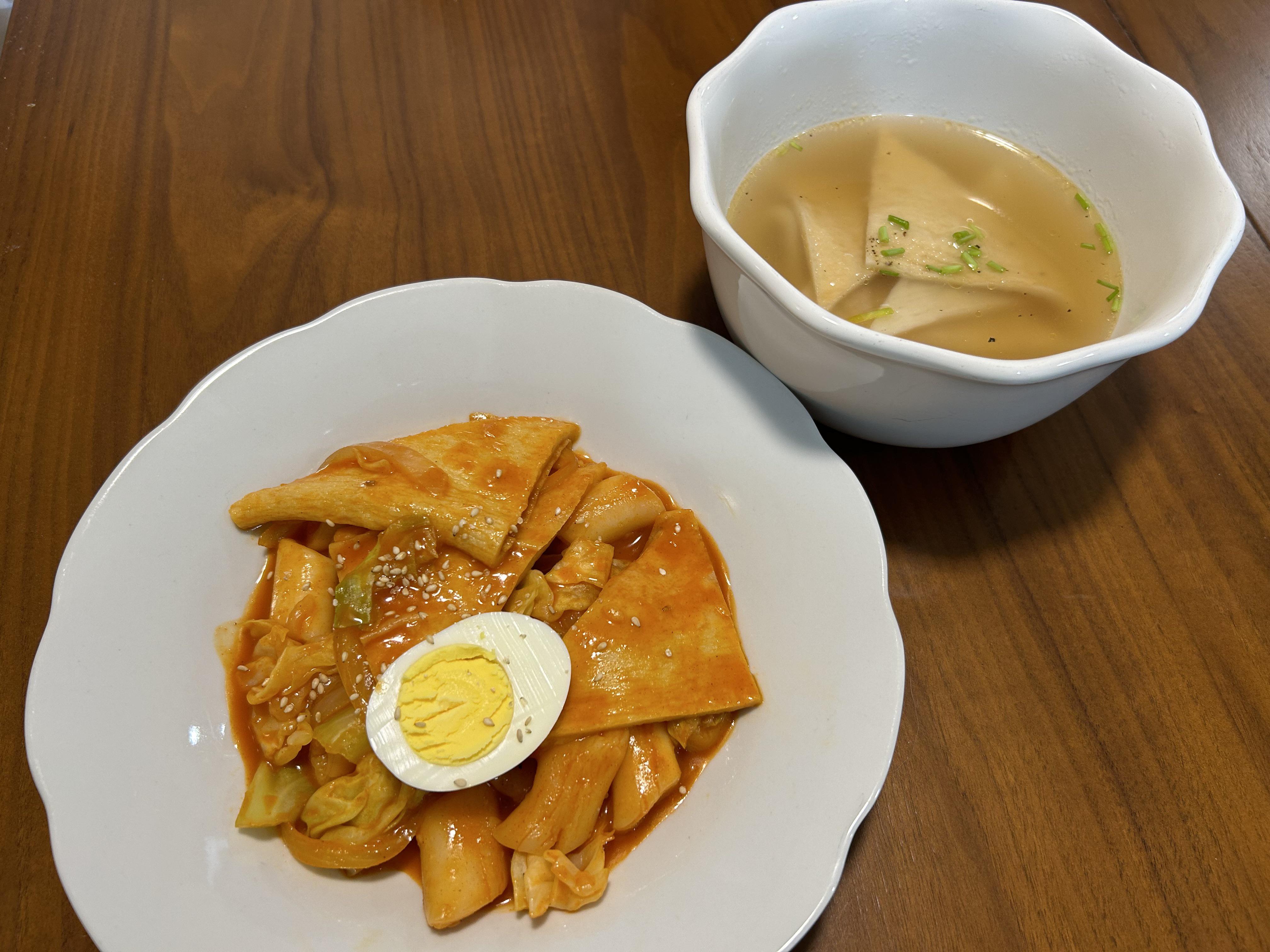 Classic combo. Tteokbokki and eomuk guk - Dining and Cooking