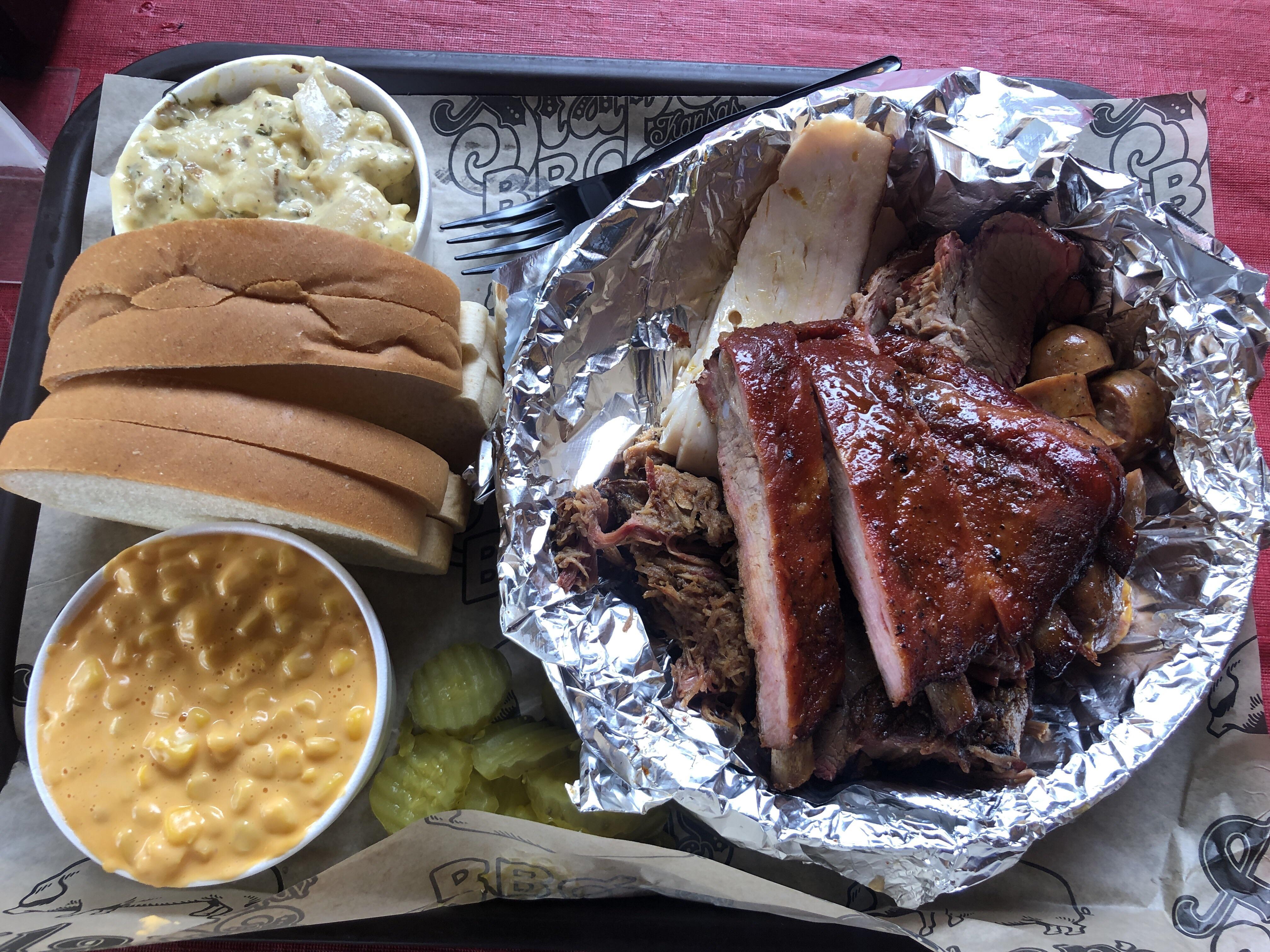 Slap’s (Kansas City, KS) BBQ Sampler Plate - Dining and Cooking