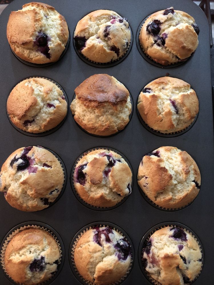 [OC] Homemade Blueberry Muffins! - Dining and Cooking