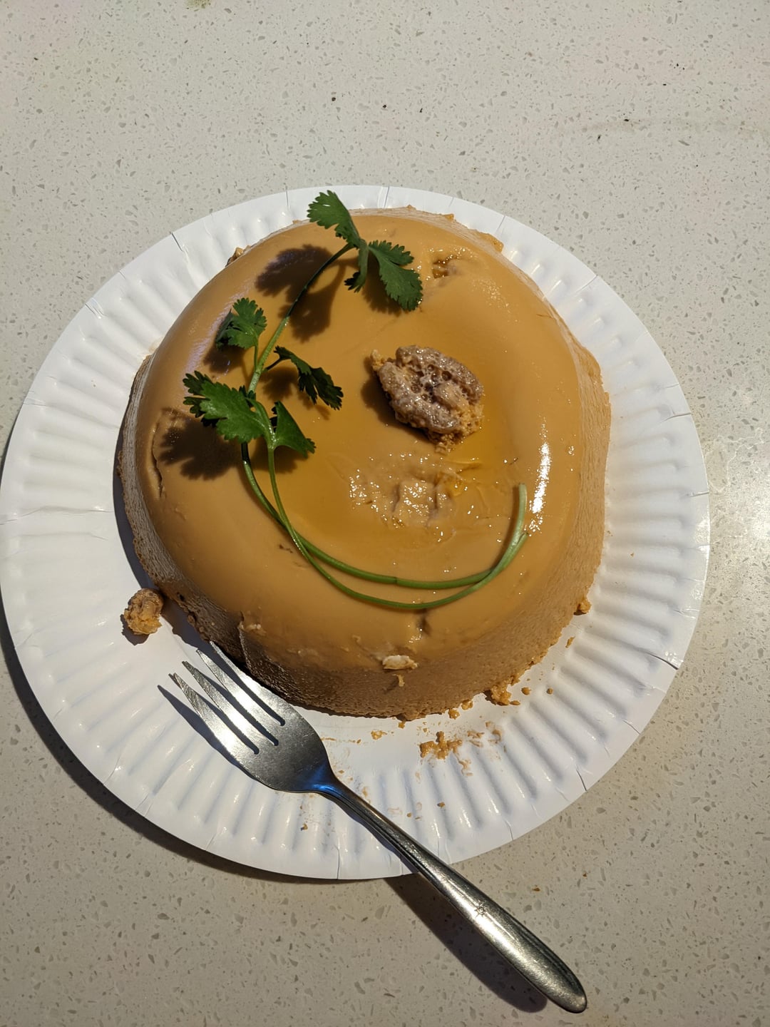 Coca Cola cream cheese salad with cilantro garnish - Dining and Cooking