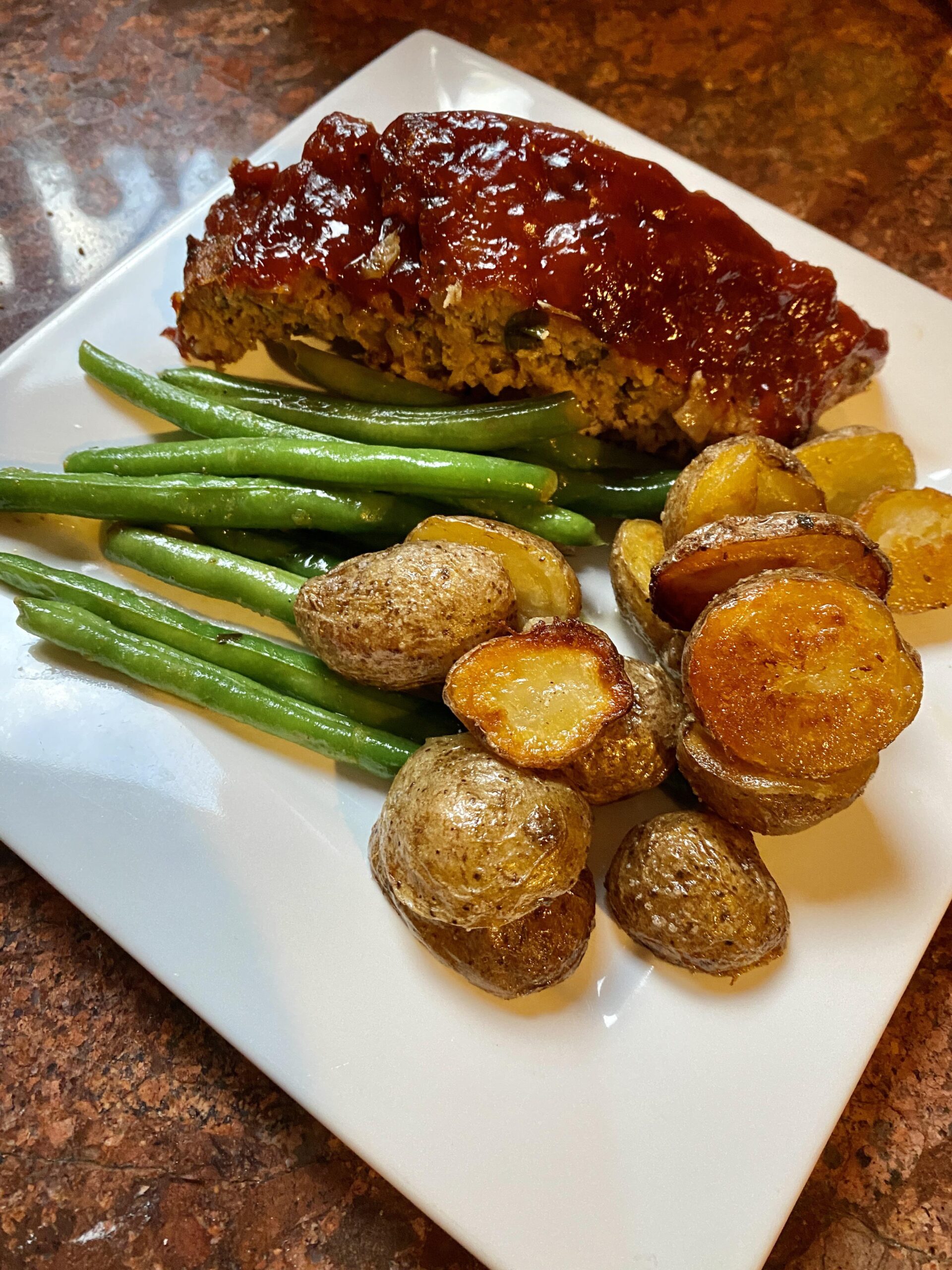 Classic Americana- Meatloaf, Lemon Green Beans, and Roasted Potatoes ...