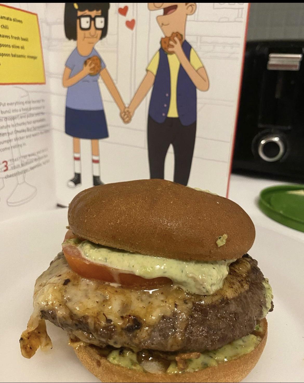 The Parmageddon Burger. Topped with broiled Parmesan and Romano cheese ...