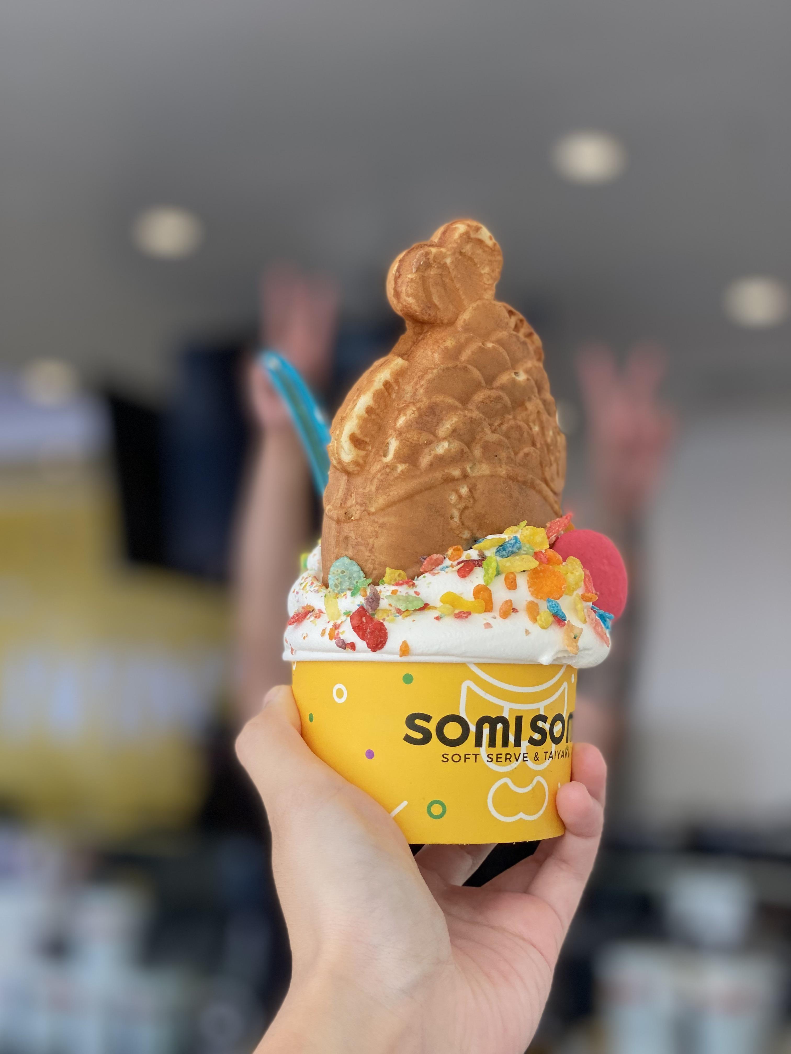 SomiSomi: Milk Soft Serve with Fish-Shaped Waffle & Fruity Pebbles ...