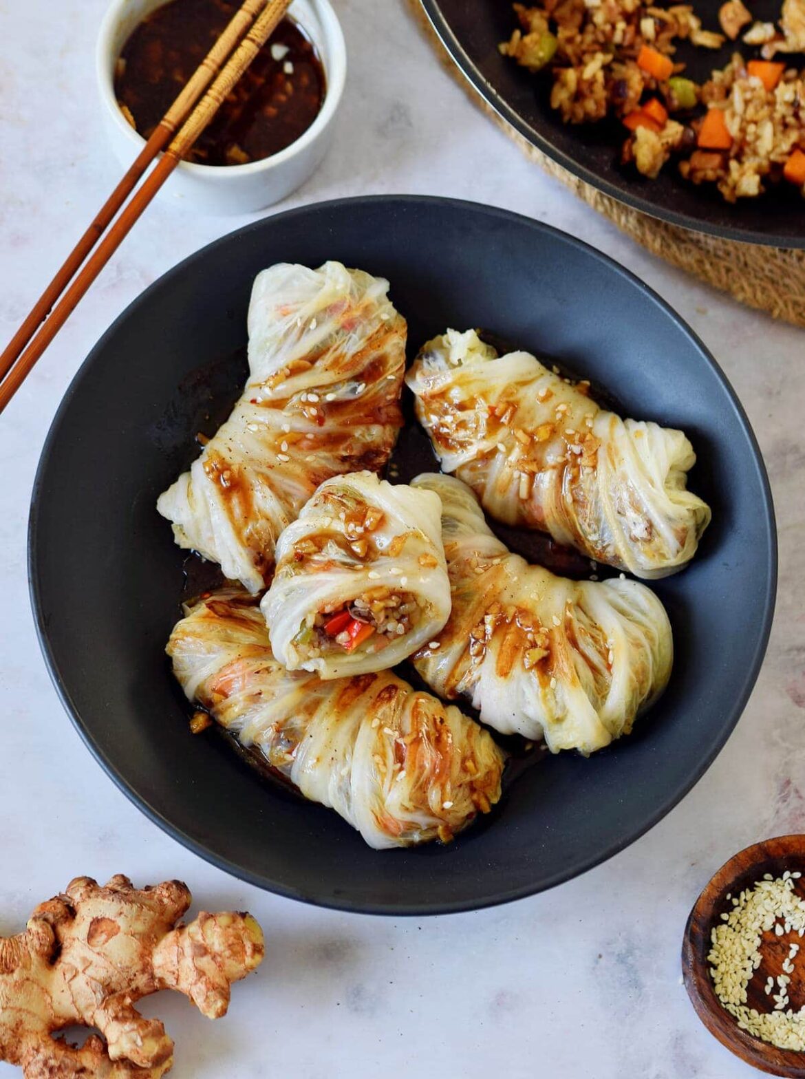 Vegan Cabbage Rolls (Asian-Inspired Wraps) - Dining and Cooking