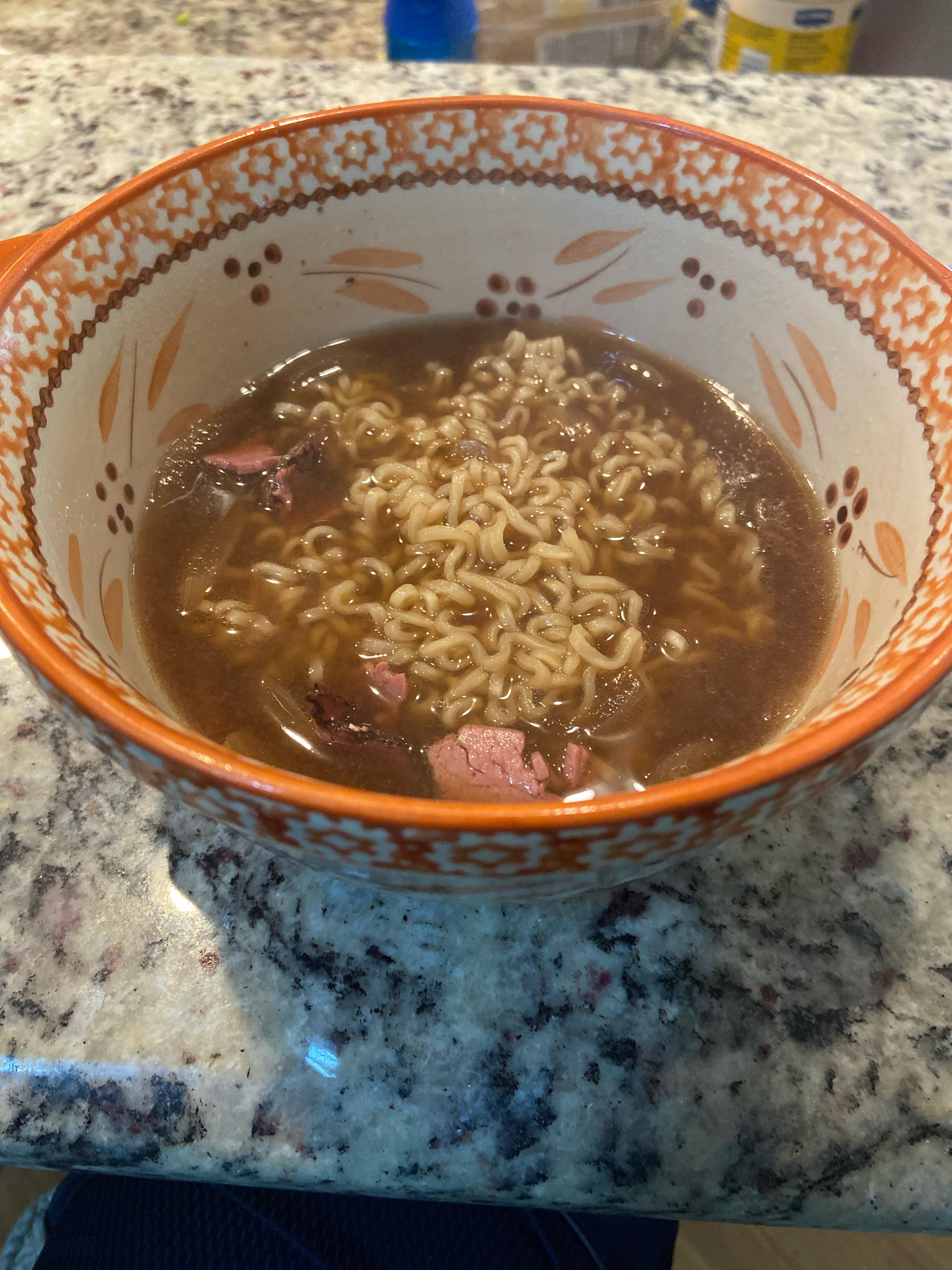 Made Beef Gyudon yesterday, so I used the braising liquid and some beef ...
