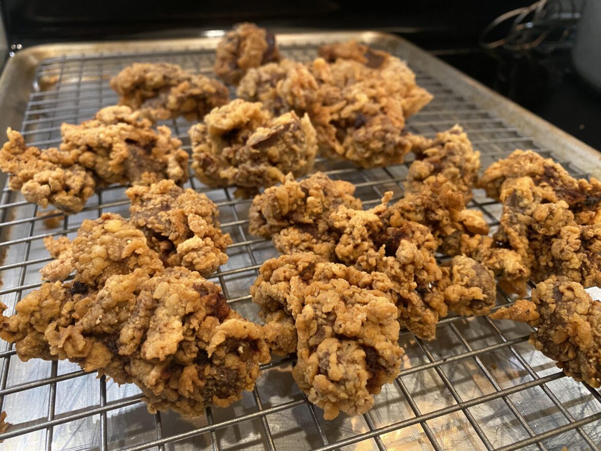 first batch of homemade fried chicken livers - Dining and Cooking