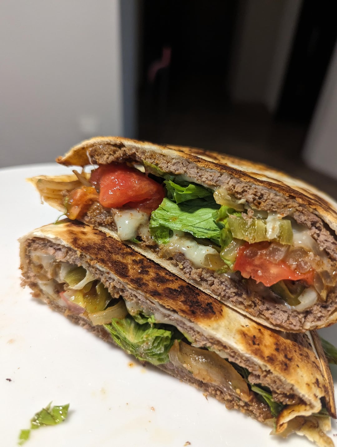 My stovetop beef jalapeno flatbread. - Dining and Cooking