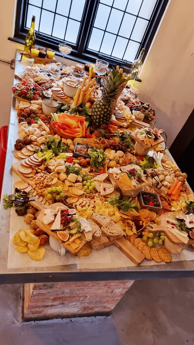A local bar assembled one of the most beautiful buffets I've ever seen ...