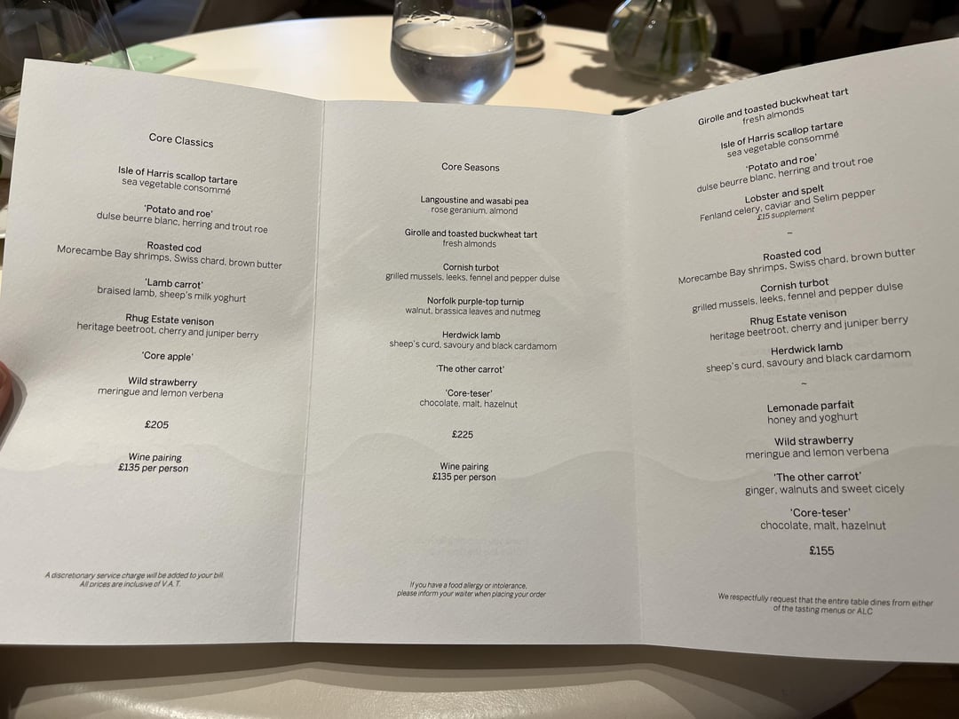 Core by Clare Smyth (3*) Classics and Seasons Tasting Menus - Dining ...