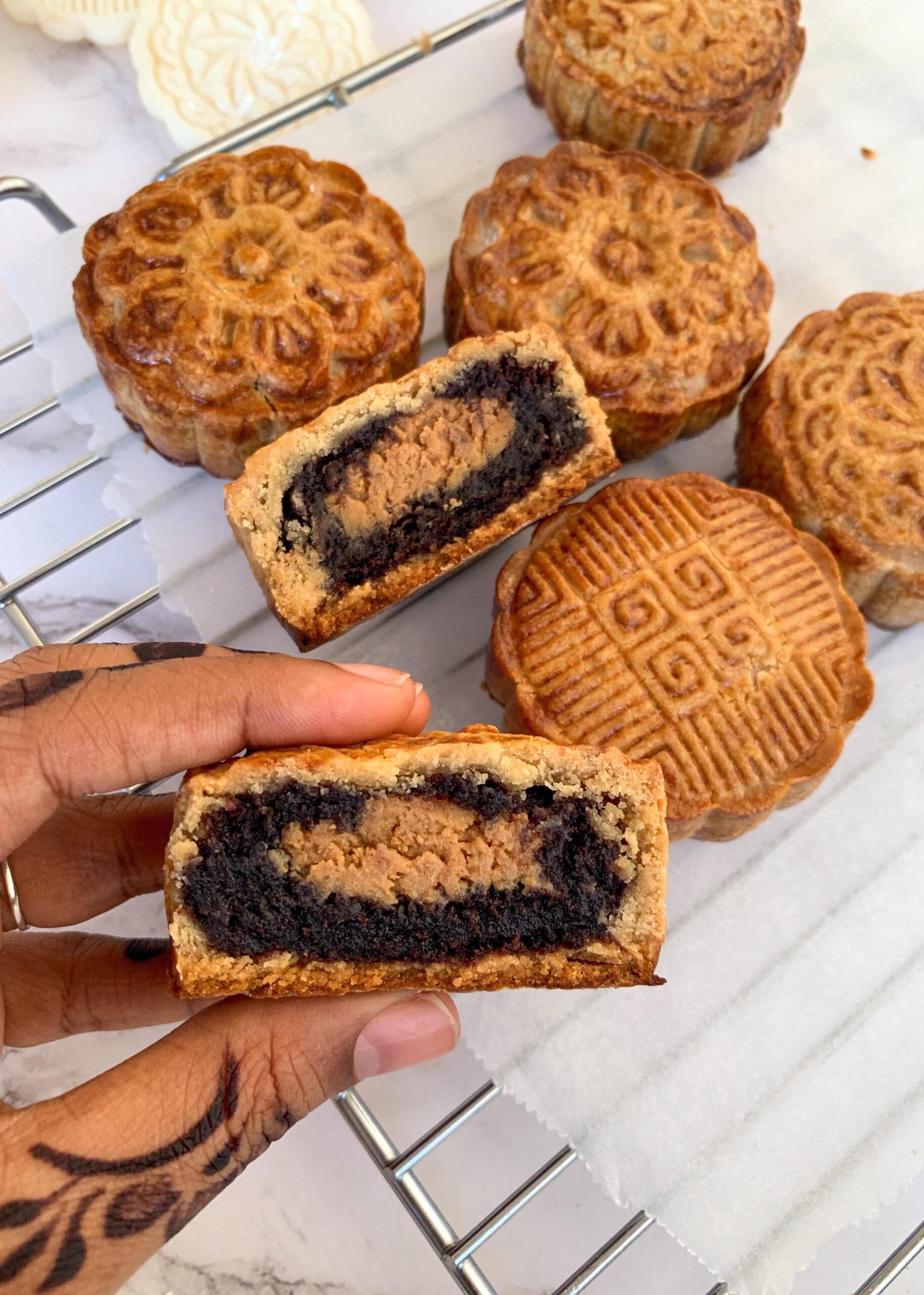 [Homemade] Peanut butter and brownie filled moon cakes - Dining and Cooking