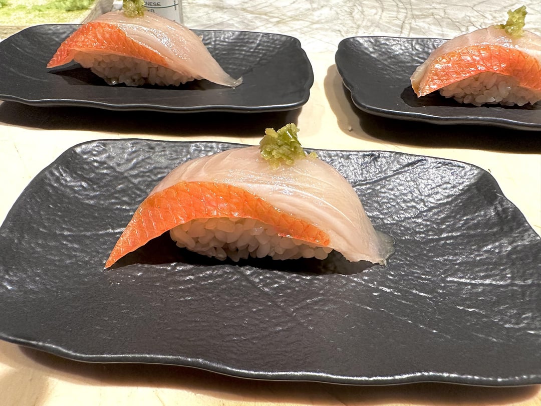 Kinmedai (golden eye snapper) and Yuzu Kosho for Omakase - Dining and ...