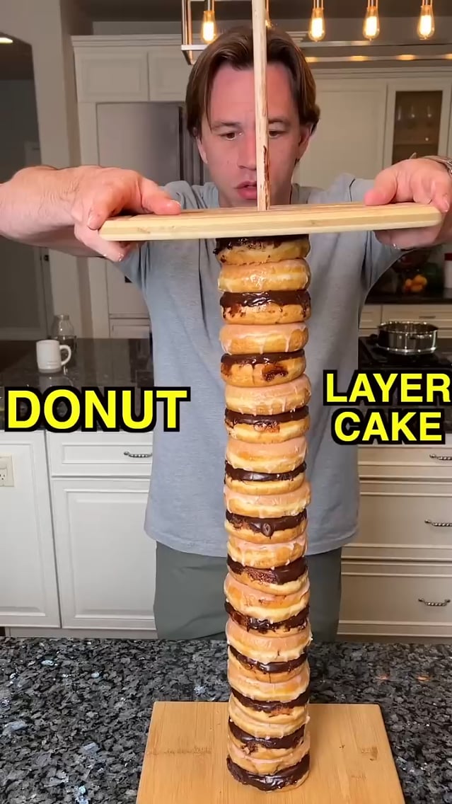 Donut Layer Cake - Dining and Cooking