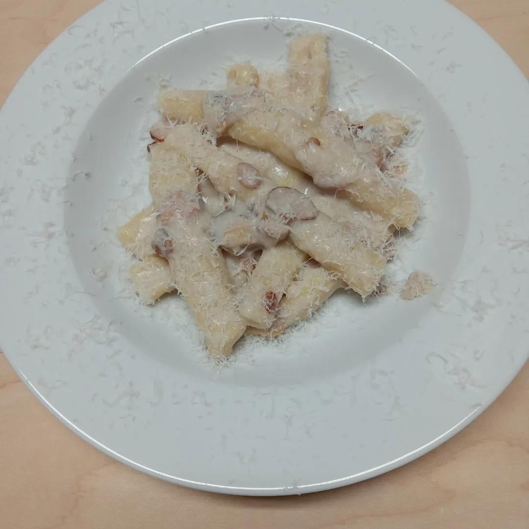 Long Capunti with brown almond sauce - Dining and Cooking